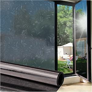Amazon.com: ColorfulHall Window Film Heat Blocking 95% Window Privacy Film, Day and Night Window ...