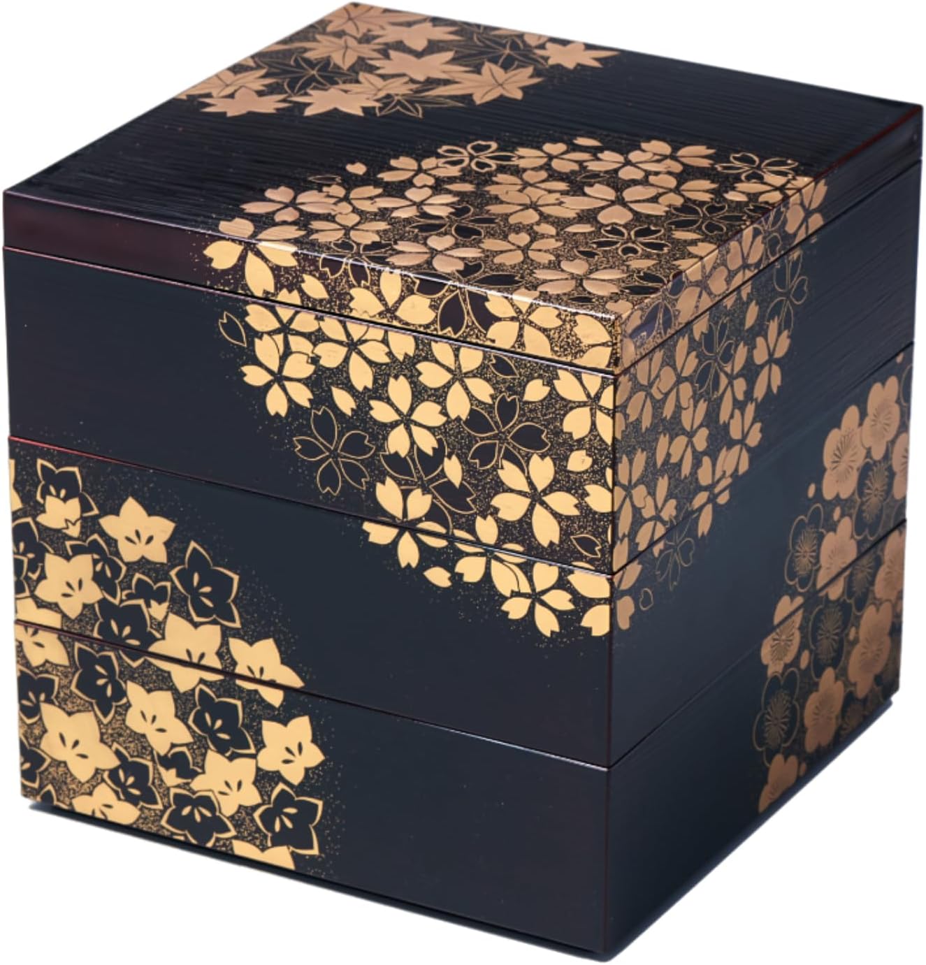 Amazon.com: IPPINKA Japanese Jubako Box 5.9 in - Black and Gold - 3 ...