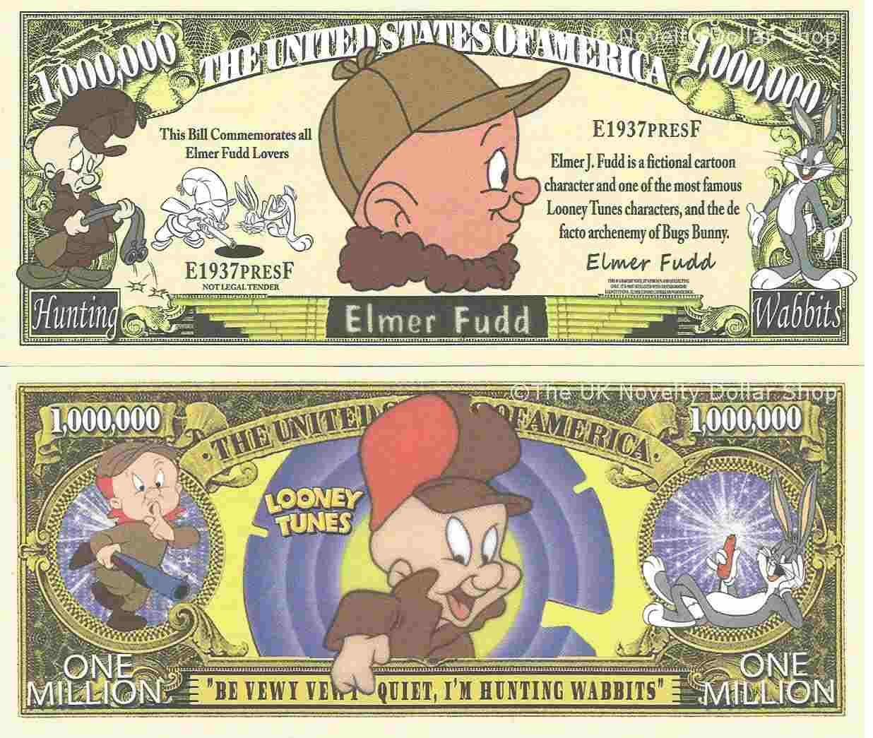 Novelty Dollar Elmer Fudd Cartoon Character Commemorative Million ...