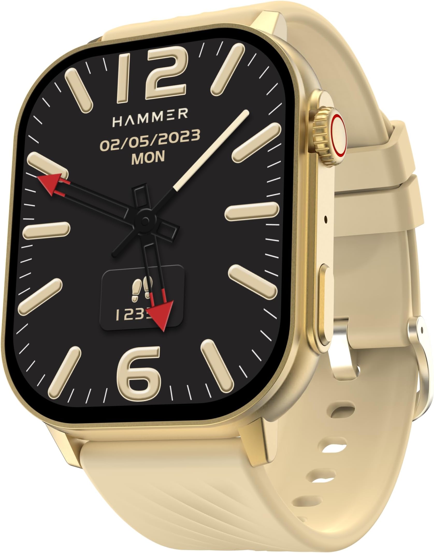 HAMMER Arctic 2.04" Super AMOLED Smart Watch, Metallic Build, BT ...