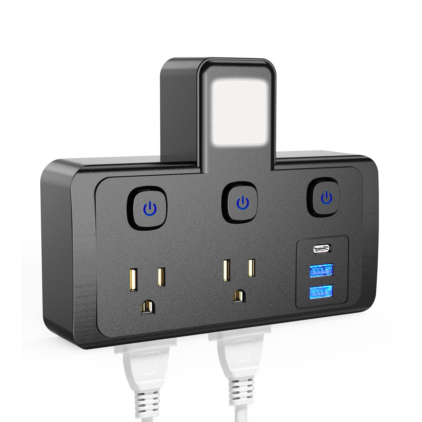 invens Multicontacto Pared Adaptador Clavija con 4 Tomas CA, 3 ...