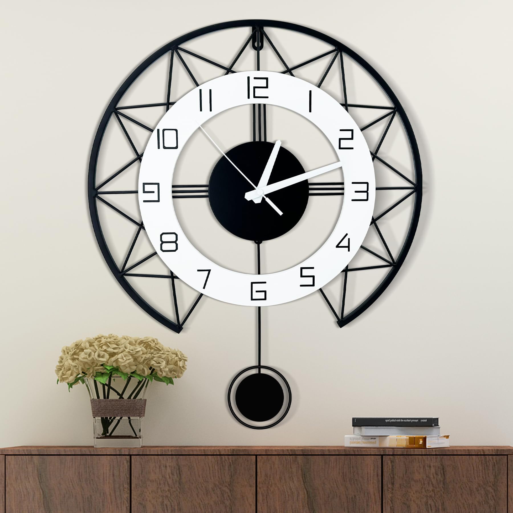 Amazon.com: Large Wall Clock for Living Room, 17 Inch Modern Decorative ...