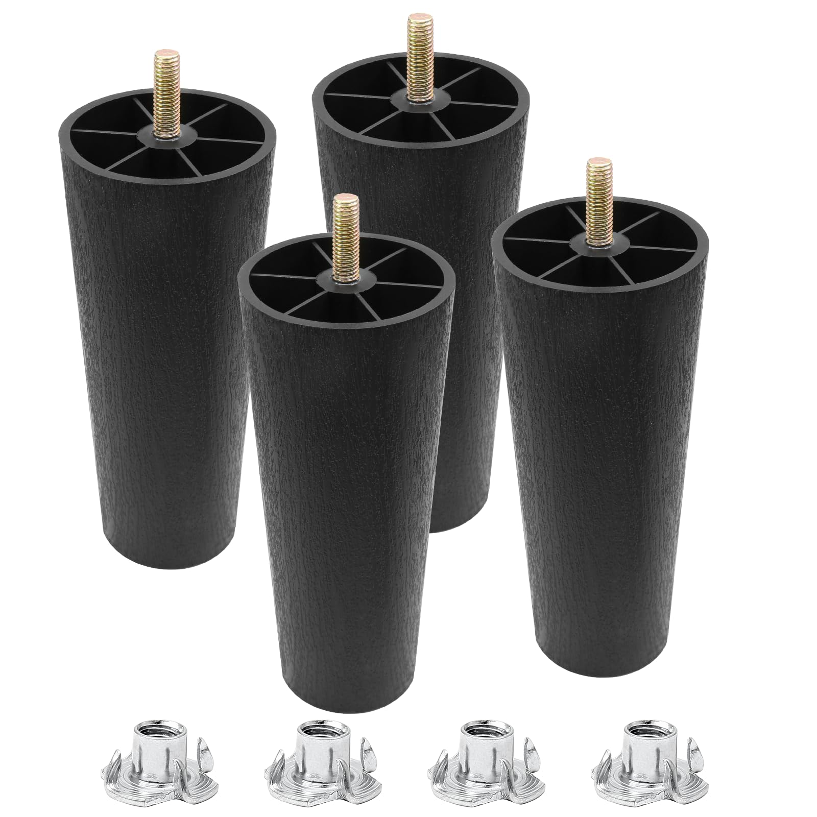 Amazon.com: Luomorgo 4 Pcs 6 Inch Plastic Table Legs, Black Tapered ...