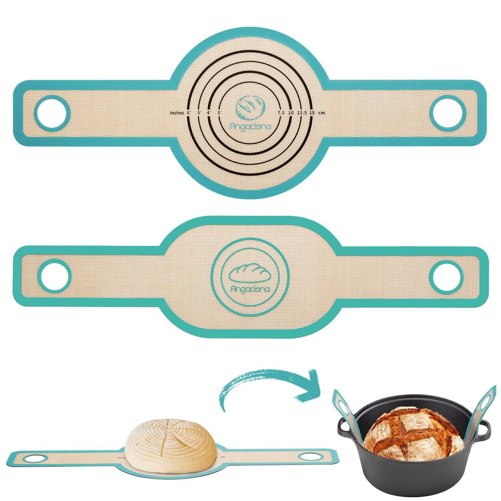 Amazon.com: Silicone Bread Sling Oval and Round - Non-Stick & Easy ...