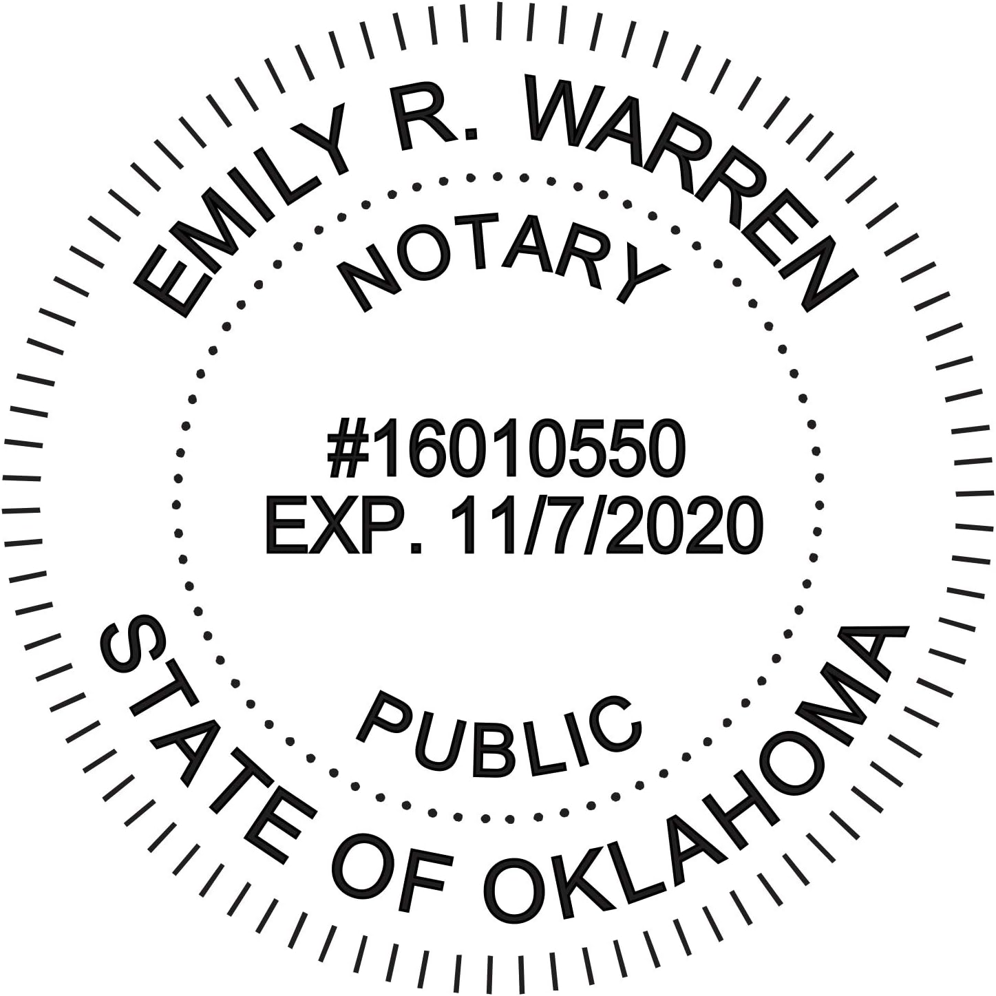 Amazon.com : Round Notary Stamp for State of Oklahoma | Self Inking ...