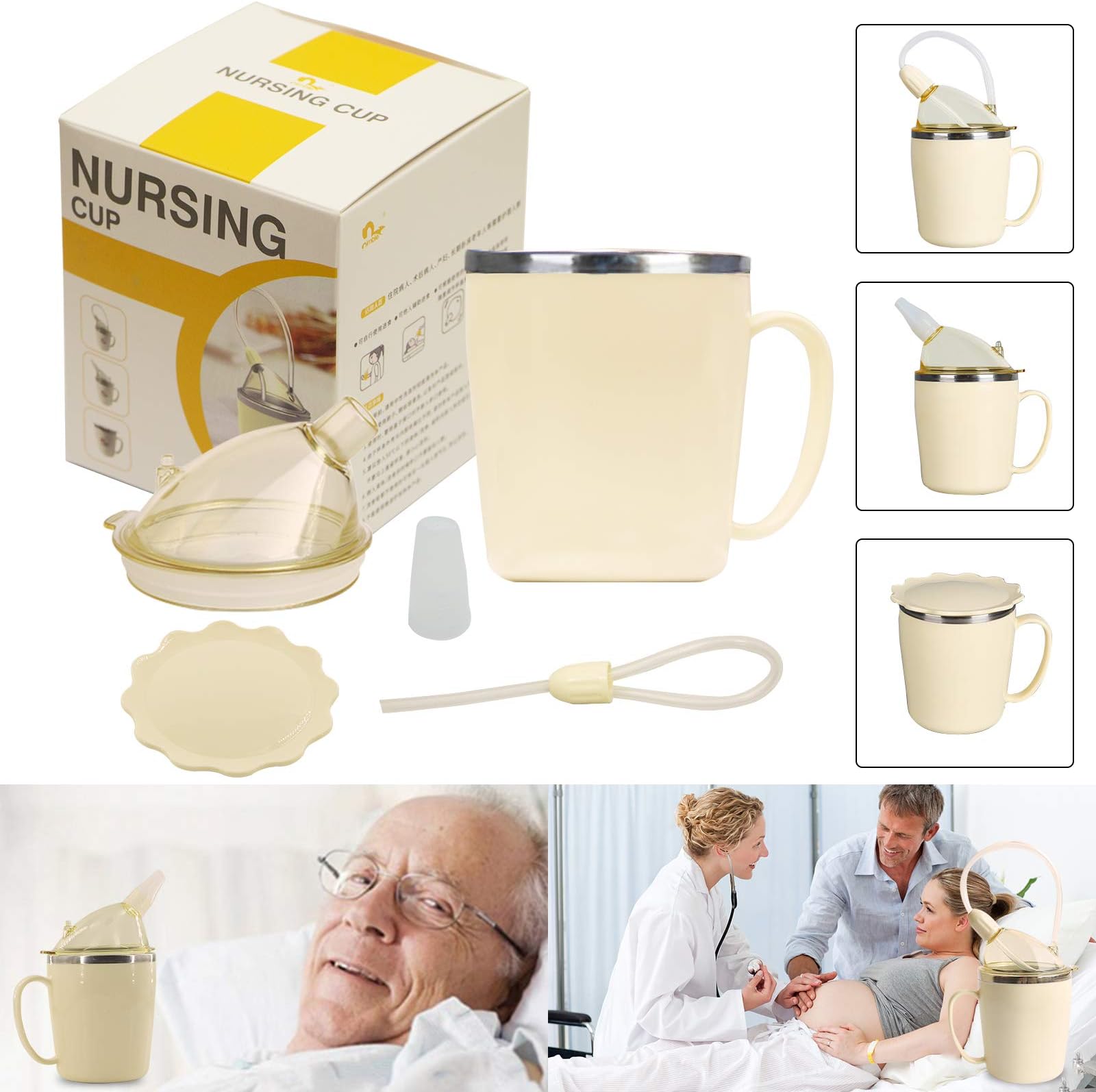 Amazon.com: KIKIGOAL Convalescent Feeding Cup, Drinking Cup with Straw ...