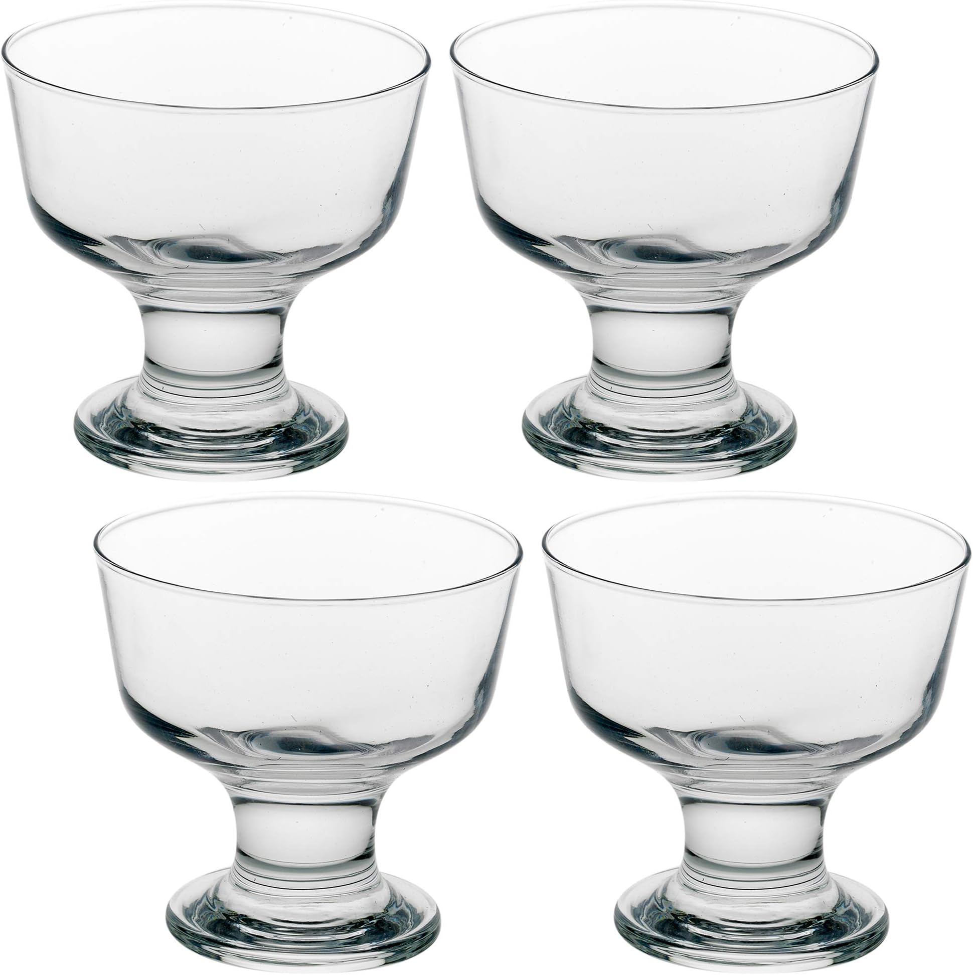 GK Global Kitchen Glass Dessert Bowls Sundae Ice Cream Set of 6 Short ...