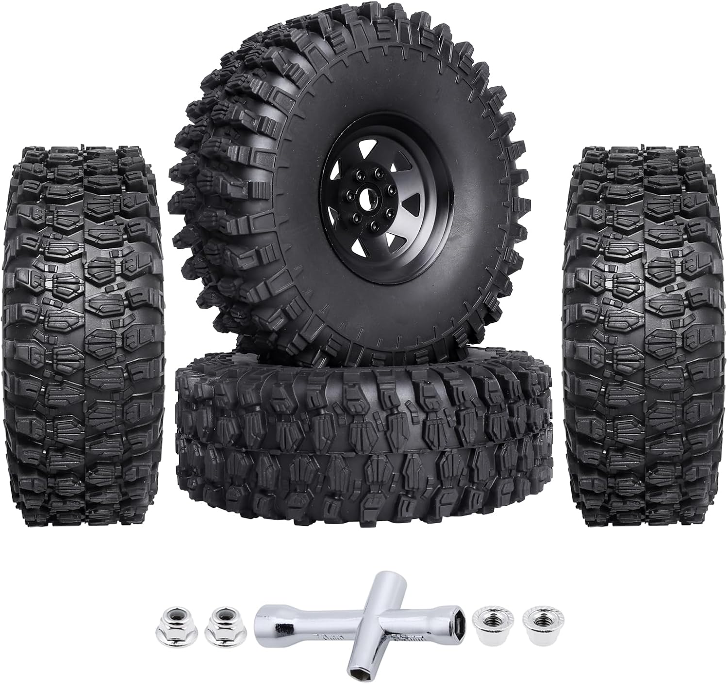 Amazon.com: AllinRC RC Crawler 1.9 Beadlock Wheels and Tires All ...