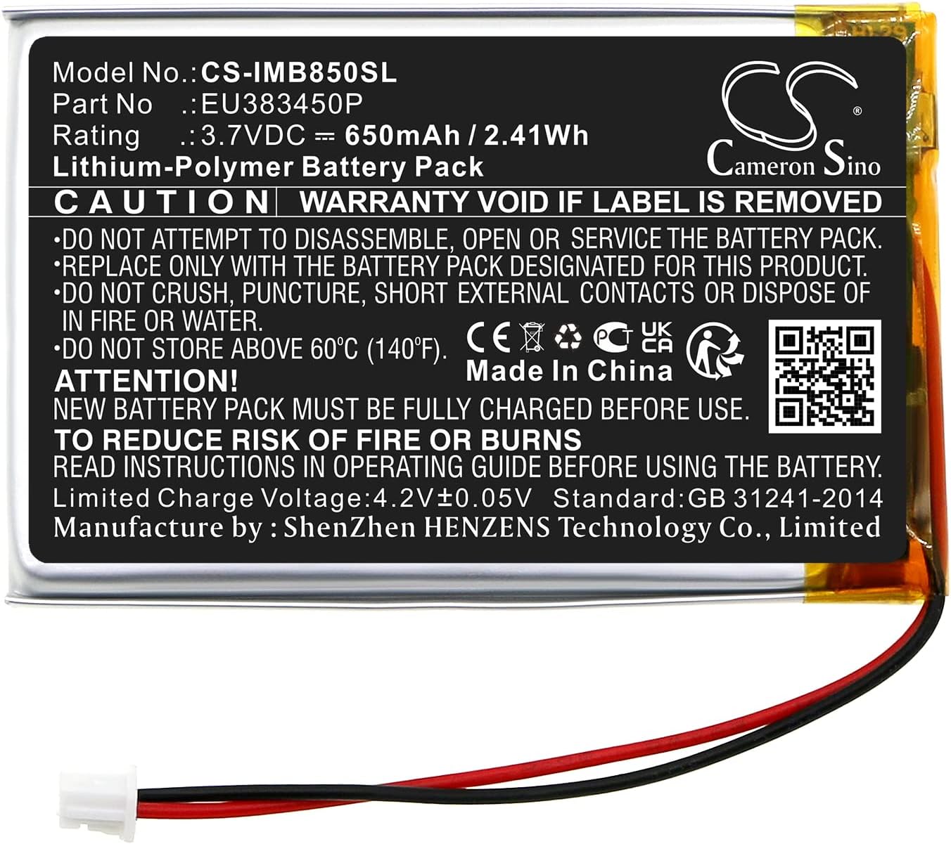 Amazon.com: DRAWBELL Replacement Battery for Ingenico MOBY8500 Part NO EU383450P (650mAh/3.7V ...