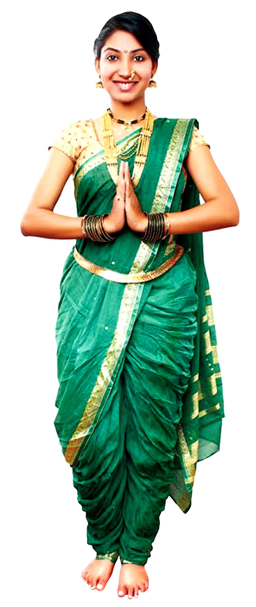 Buy Womens Ready To Wear 9 Mtrs Nauwari Saree | Ready made Mahatrian ...