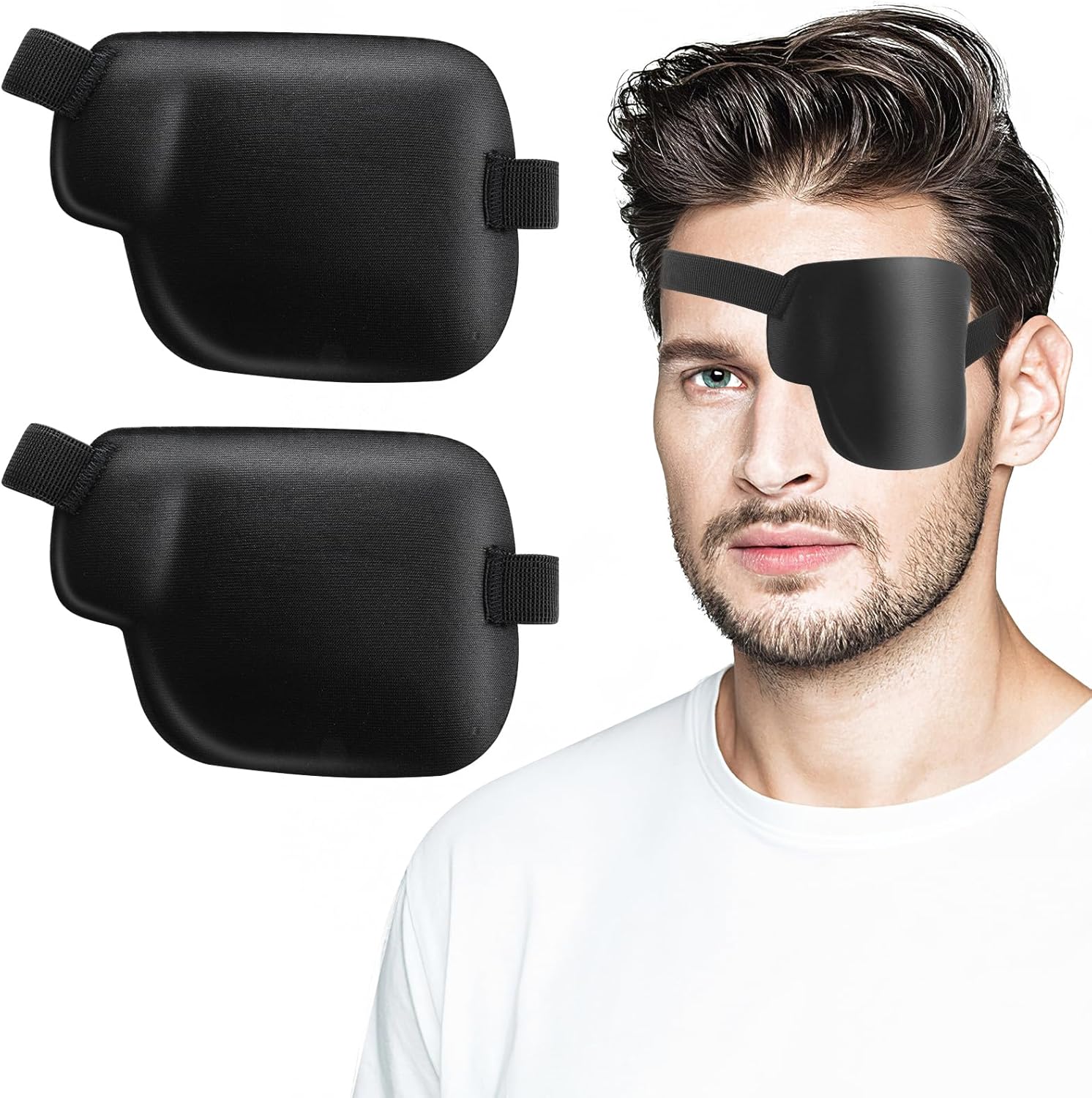 Amazon.com: Bewudy 2 Pcs 3D Eye Patches for Adults and Kids, Black ...