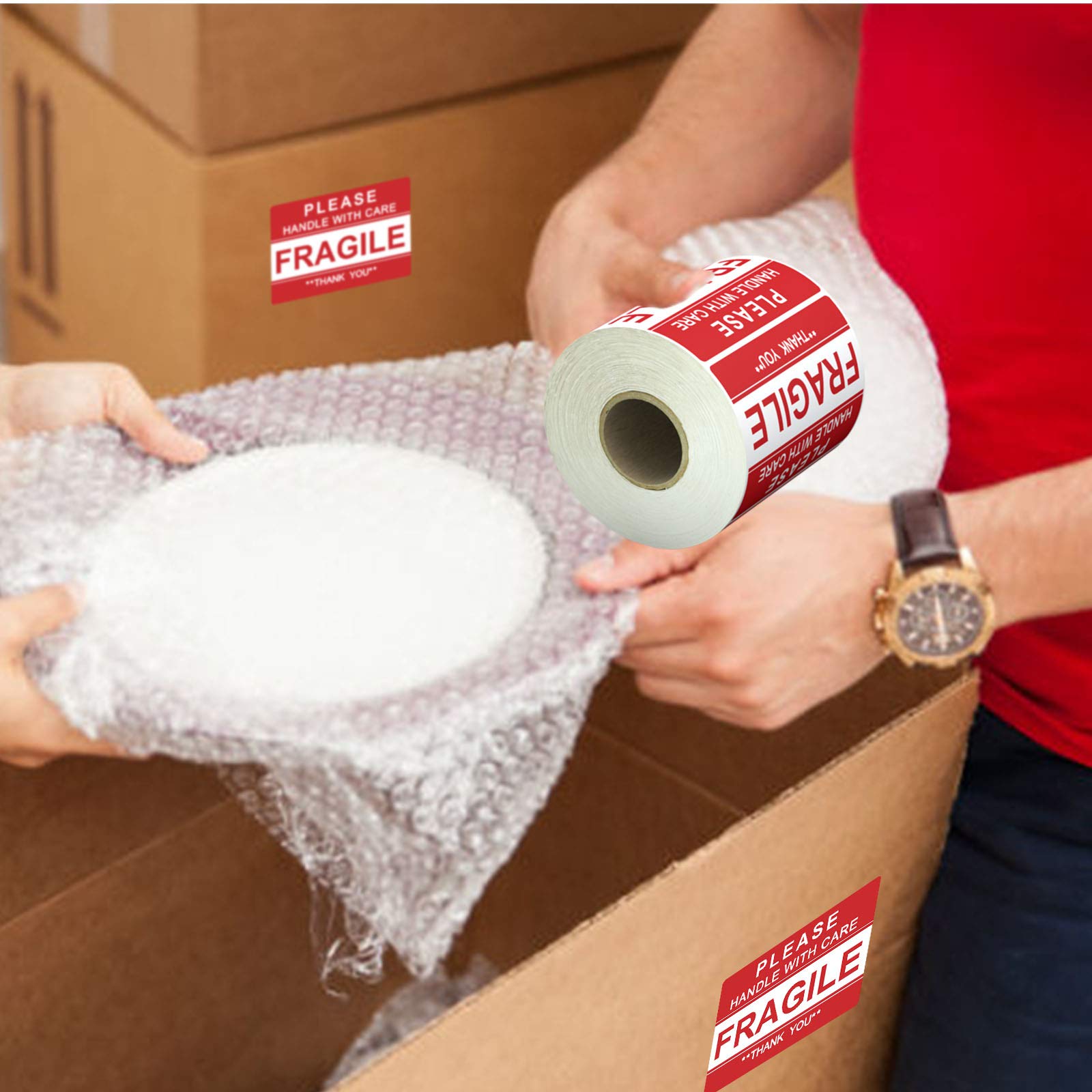 Fragile Stickers [12 Roll, 6000 Labels] 2" x 3" Handle with Care ...