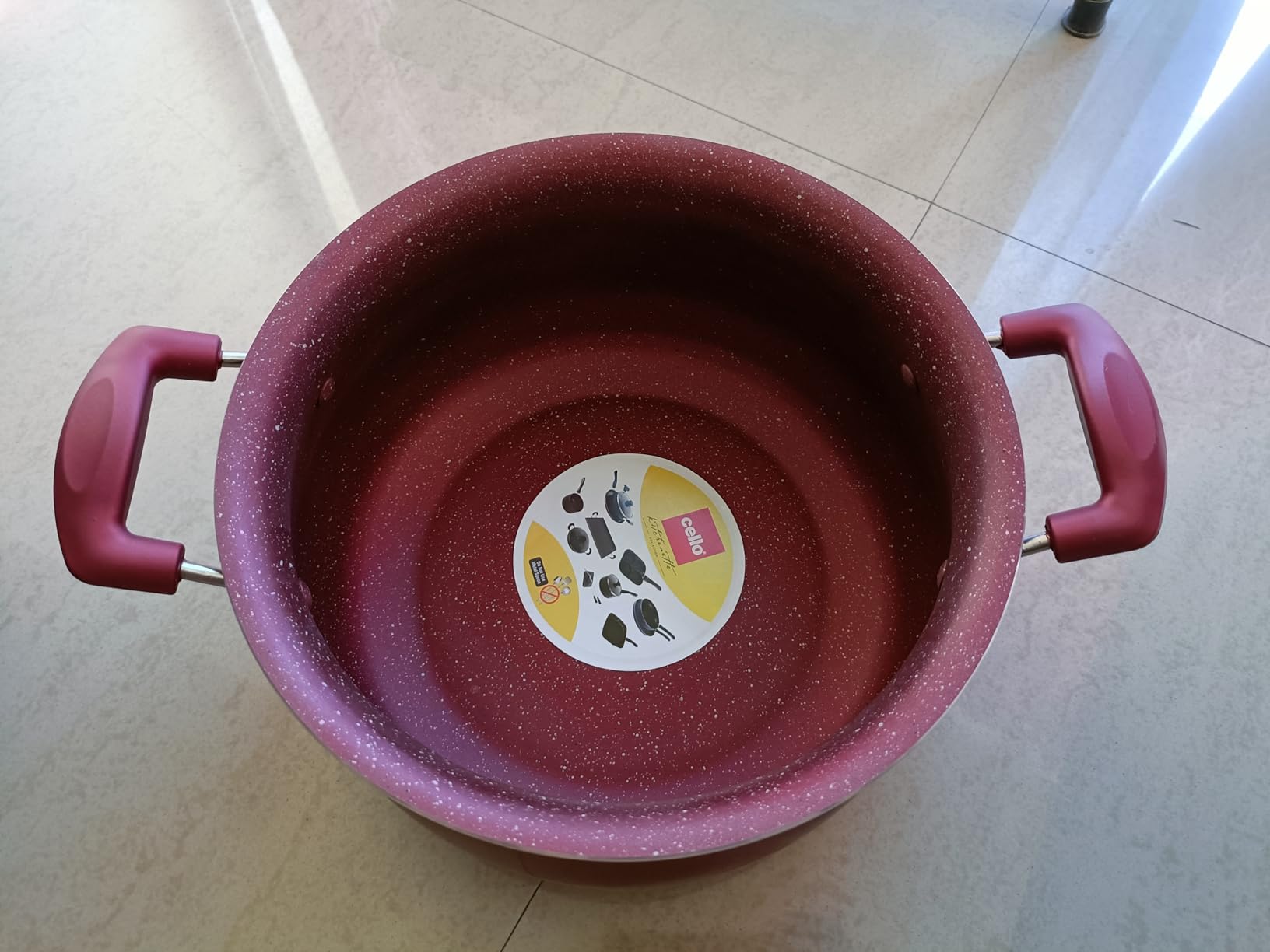 Cello Crown Induction Base Biryani Pot Glass lid 5 Liter | Maroon |Non ...