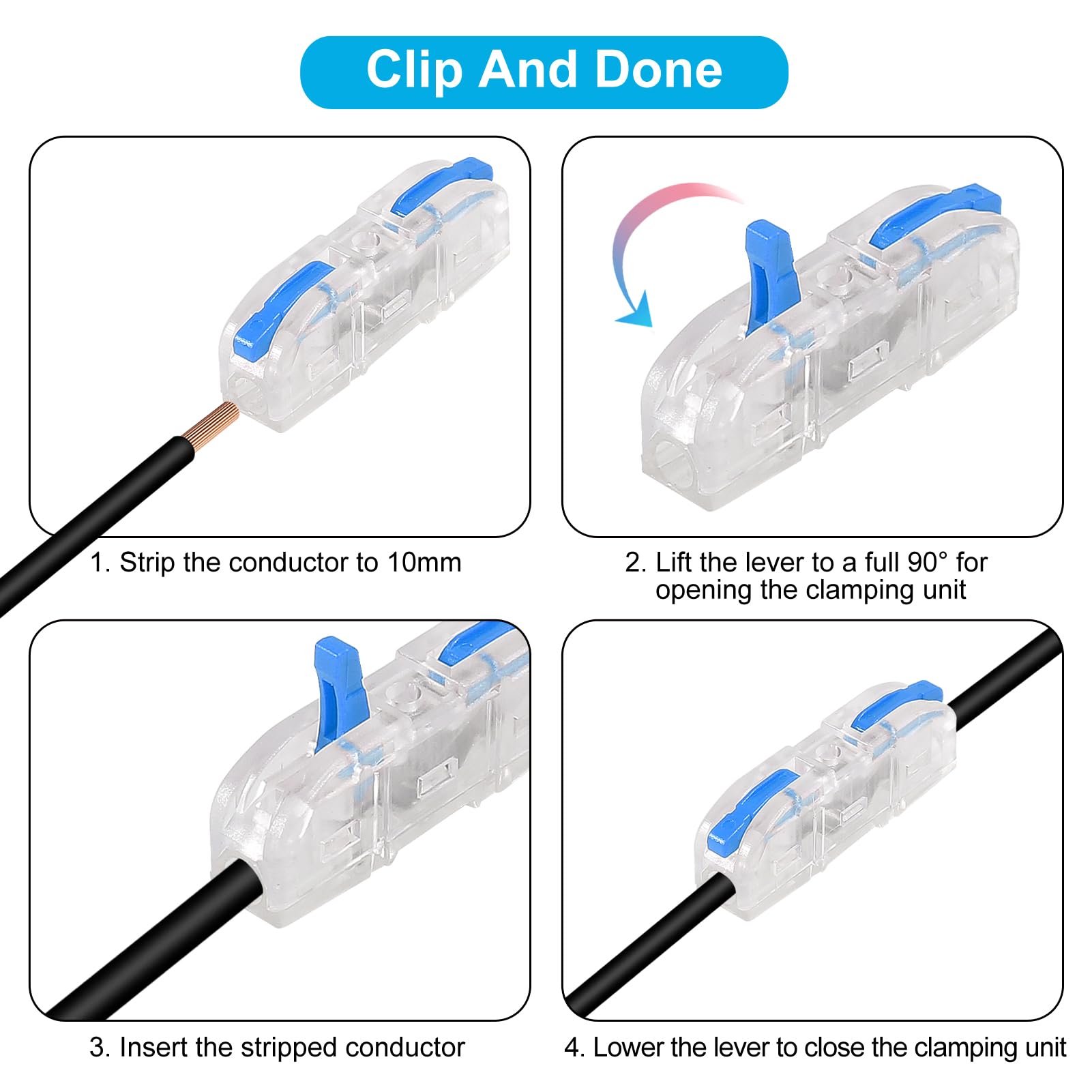 Snapklik.com : 20pcs Lever Nuts Wire Connectors, Electric Wire Splice ...