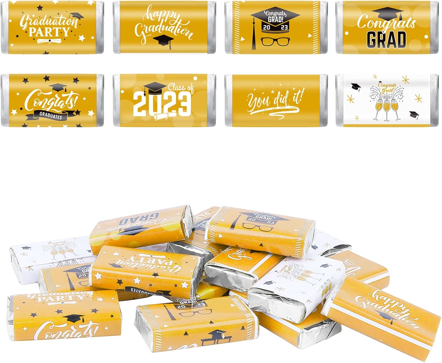 Amazon.com: 120 PCS Graduation Candy Wrappers, Congrats Grad Candy Bar ...