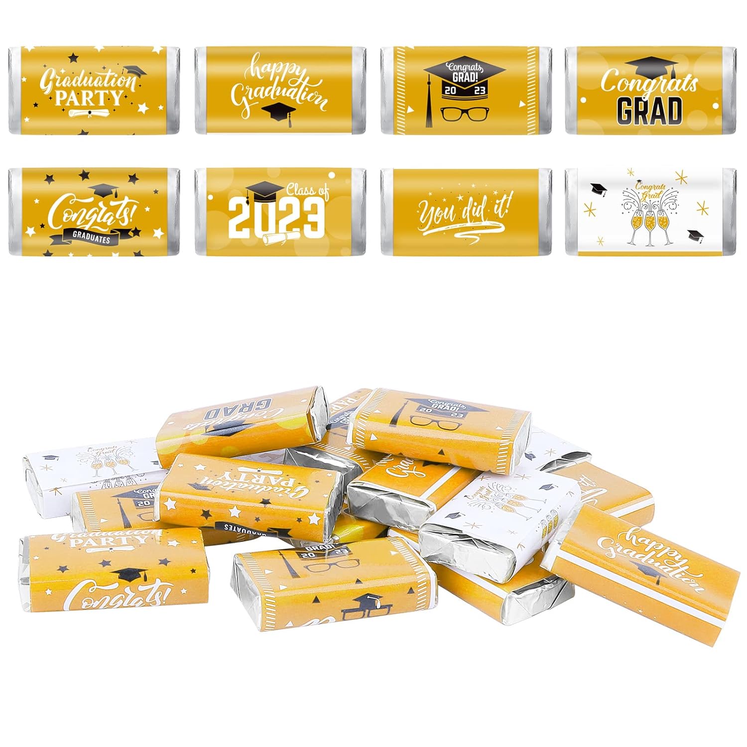 Amazon.com: 120 PCS Graduation Candy Wrappers, Congrats Grad Candy Bar ...