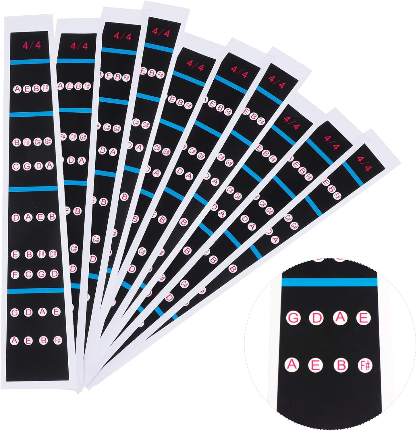 Buy Milisten 10 Sheets Violin Finger Guide Rubber Mute Violin Notes ...