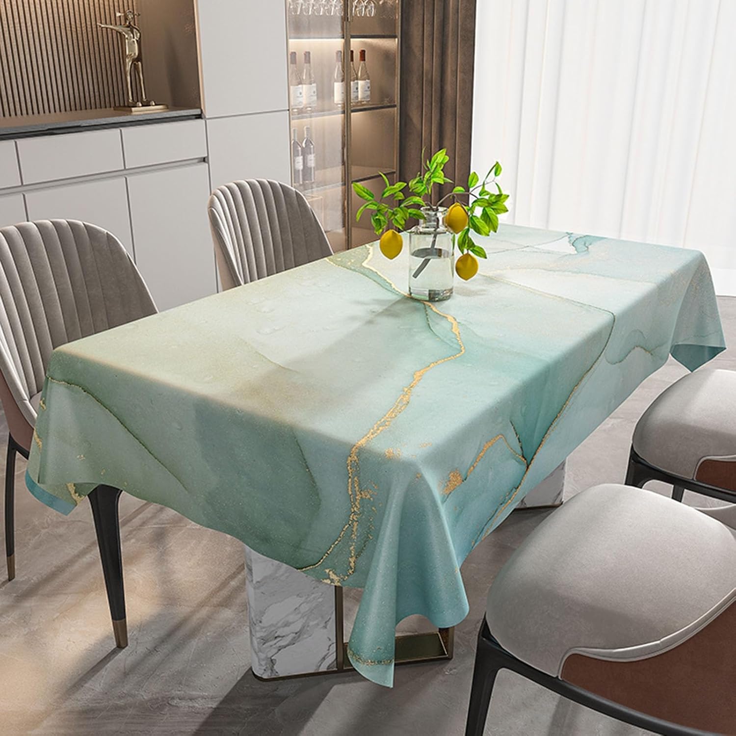 PVC Tablecloths Art Print Tablecloth/Machine Washable Rectangular ...