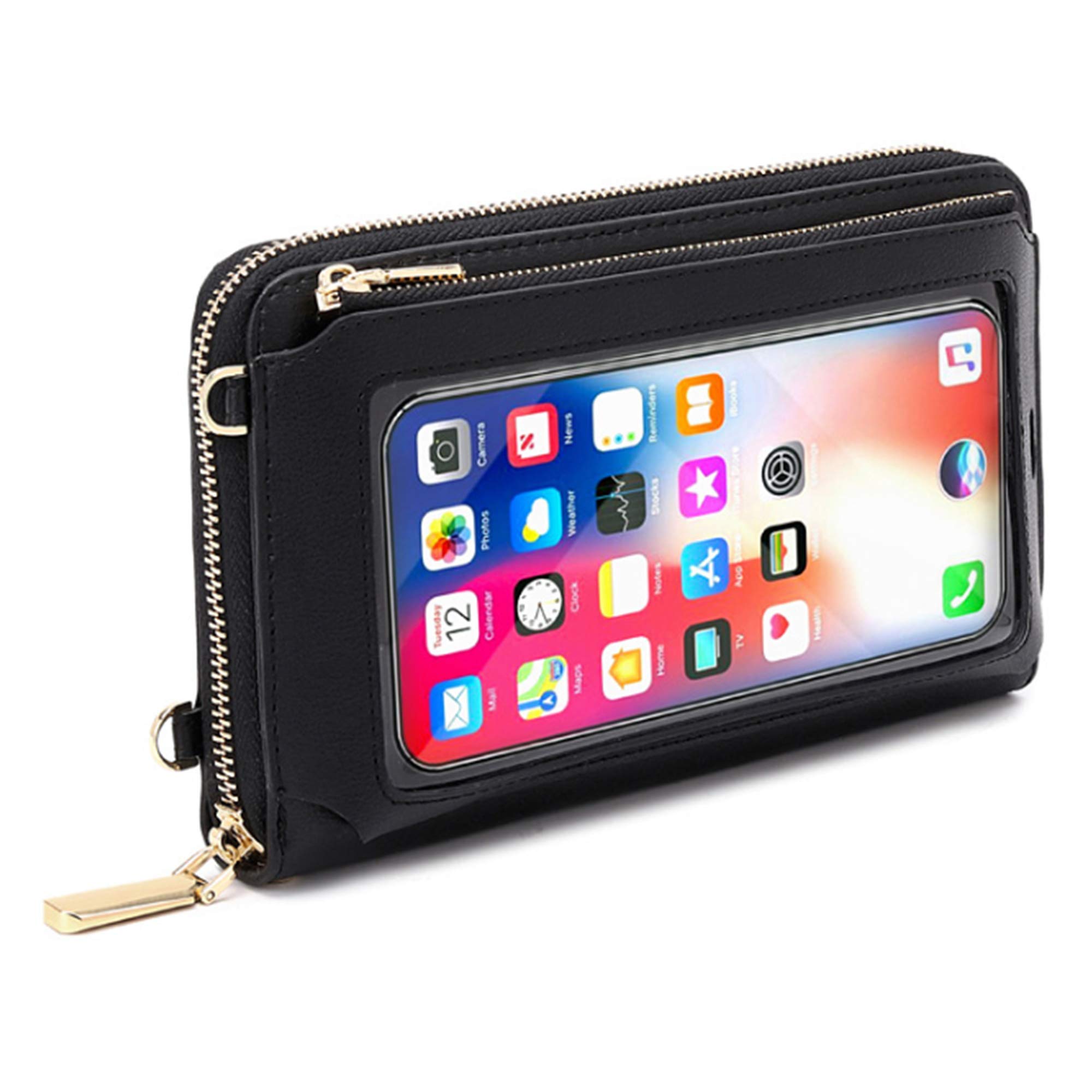 Women Credit Card Wallet Crossbody Phone Purse Shoulder Bag with Touch ...