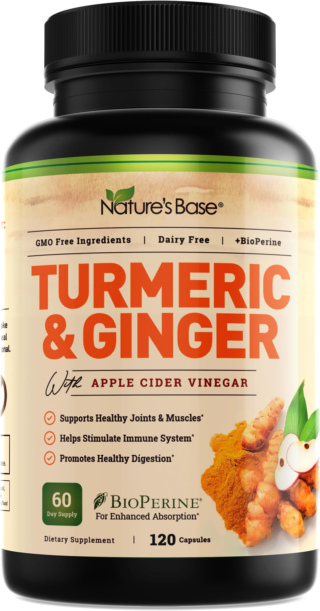 Amazon.com: NATURE'S BASE Turmeric Curcumin Supplement - with Ginger ...