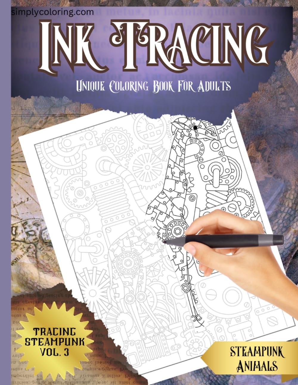 Amazon.com: Ink Tracing Unique Coloring Book For Adults - Steampunk ...
