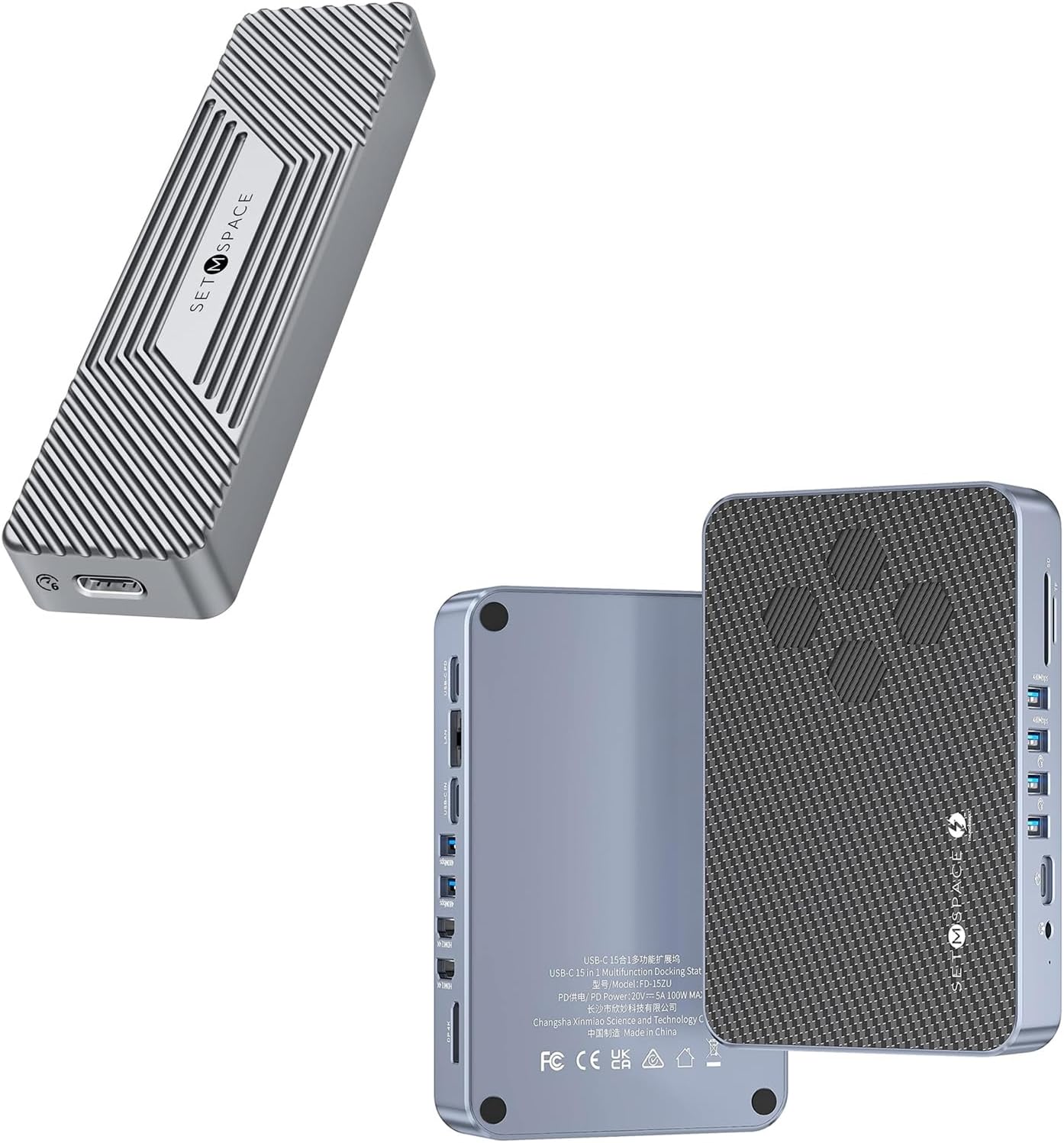 Amazon.com: SETMSPACE Aluminum M.2 SATA SSD Enclosure, Docking Station ...