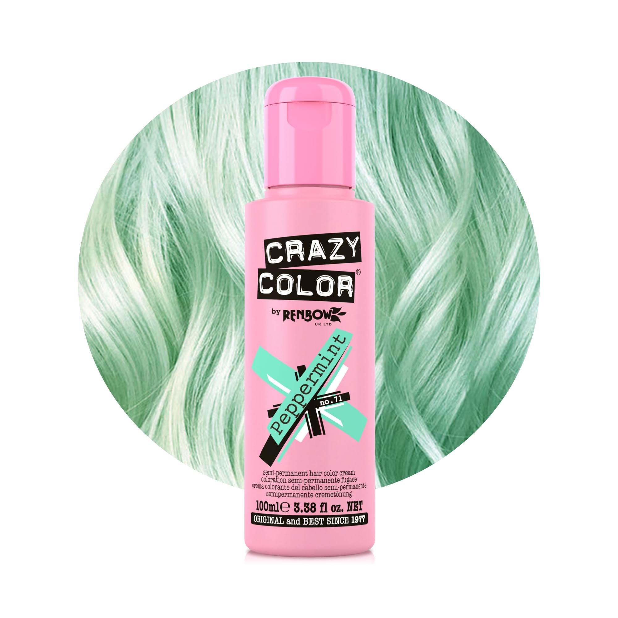 Crazy Color Pastel Peppermint Semi-Permanent Hair Dye. Highly Pigmented ...