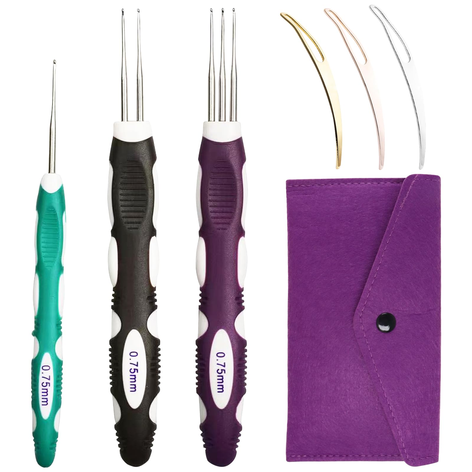 Amazon.com: Dreadlocks Crochet Hooks with Ergonomic Handle, Braid Hair ...