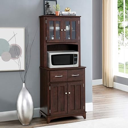 Amazon.com - Home Source Industries Brook Tall Microwave Cabinet with 2 ...