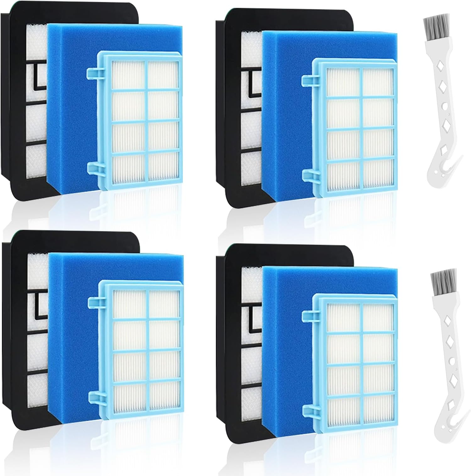 Galerie SV Pack of 4 Filters for Philips Vacuum Cleaner Filter Philips ...