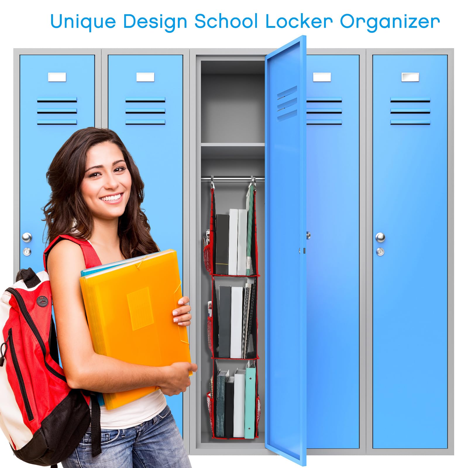 Lockerworks 3 Shelf Hanging Locker Organizer 2-Piece Hanging Locker ...