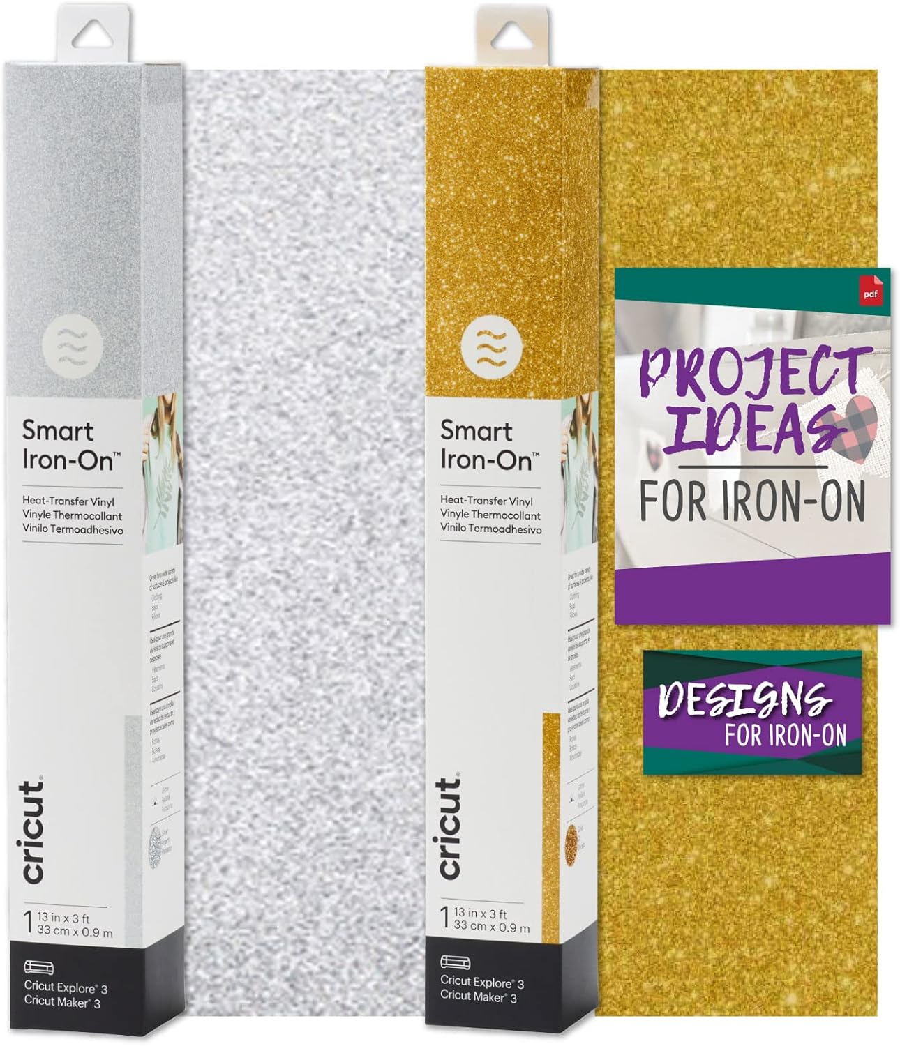Cricut Smart Iron On Glitter HTV Heat Transfer Vinyl Gold Silver cricut-smart-iron-on-glitter-htv-heat-transfer-vinyl-gold-silver