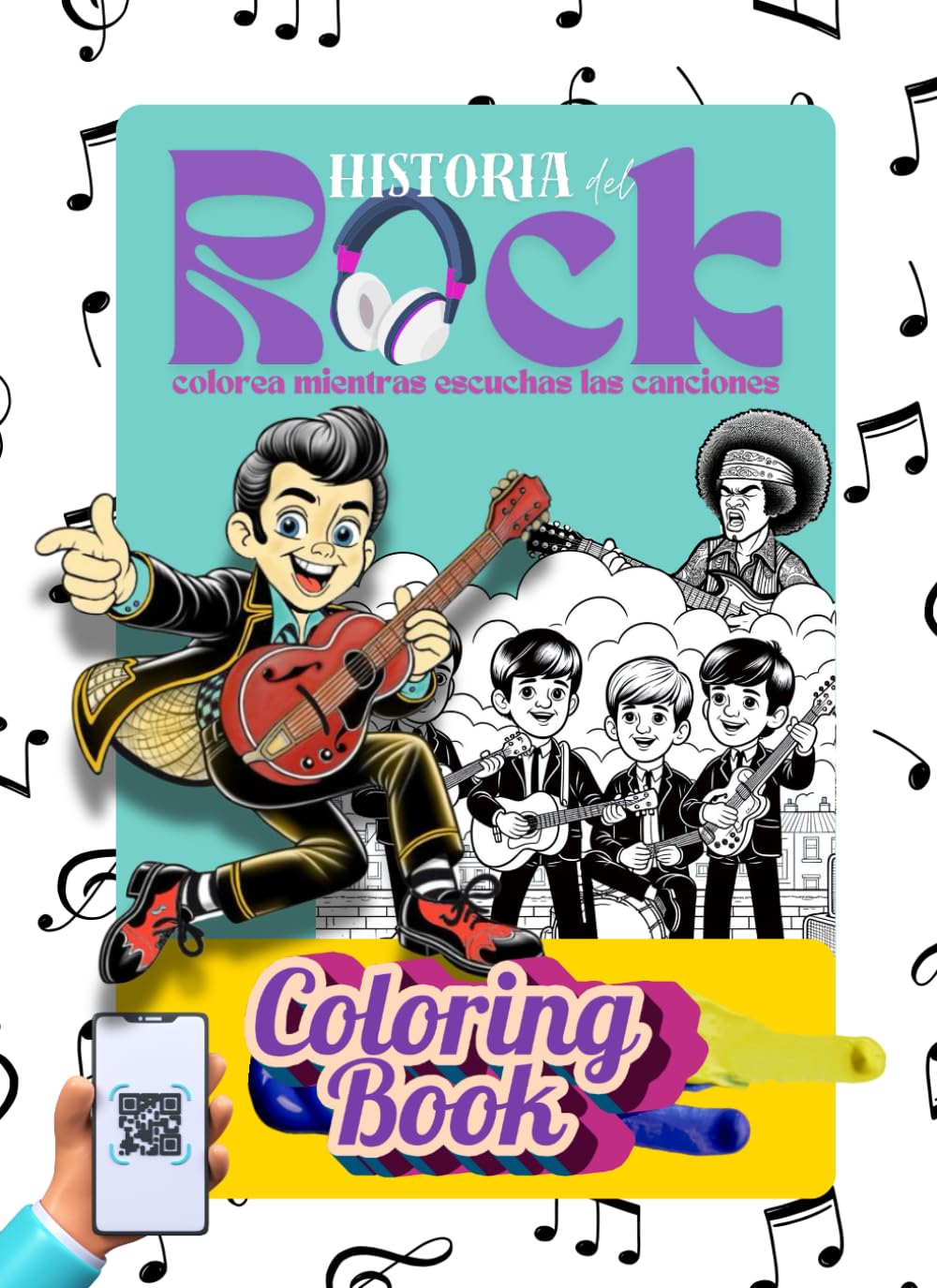 Dibujos Para Colorear De Rock And Roll De Los 80