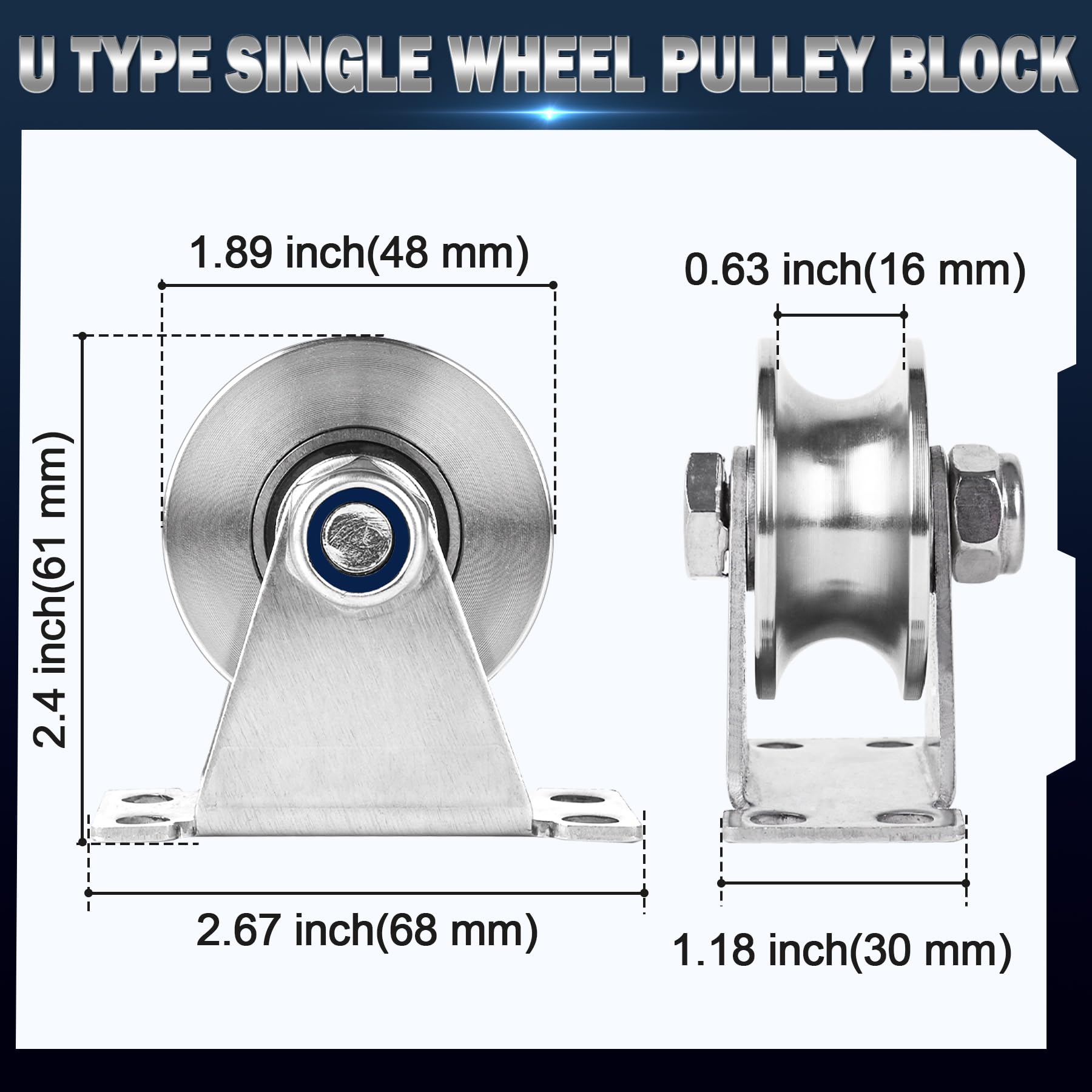 Snapklik.com : Groove Pulley Wheel For Rope Wall Mounted 1 Pack ...
