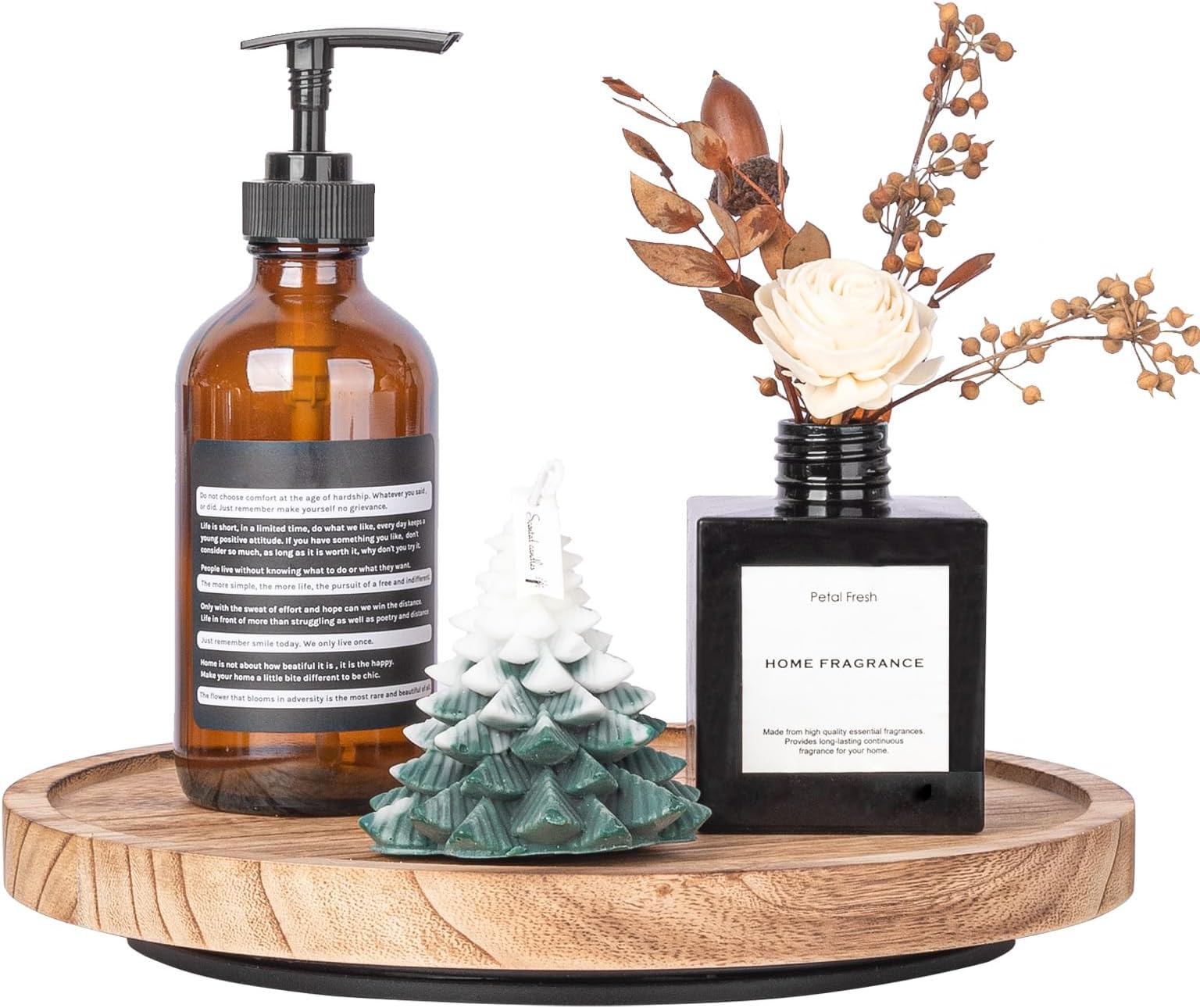 Amazon.com: SwallowLiving 12 Inch Wooden Rustic Lazy Susan Rotating ...