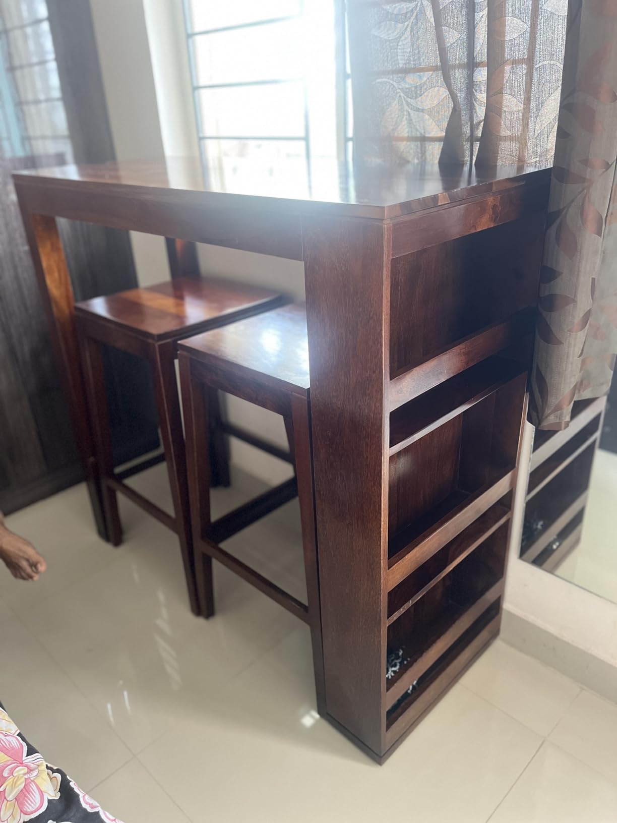 Jangid Handicraft Solid Sheesham Wood Long 2 Seater Bar Table Sets ...