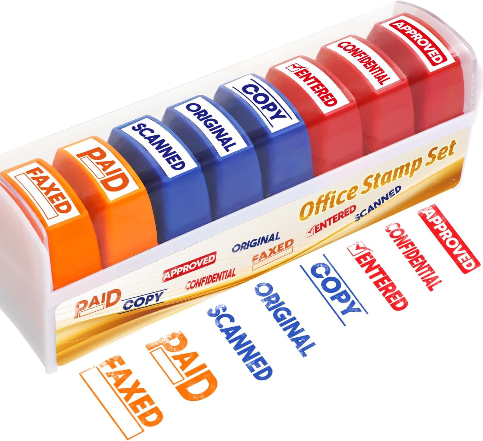 Amazon.com : Office Stamp Set Self Inking Rubber Business Stamp ...