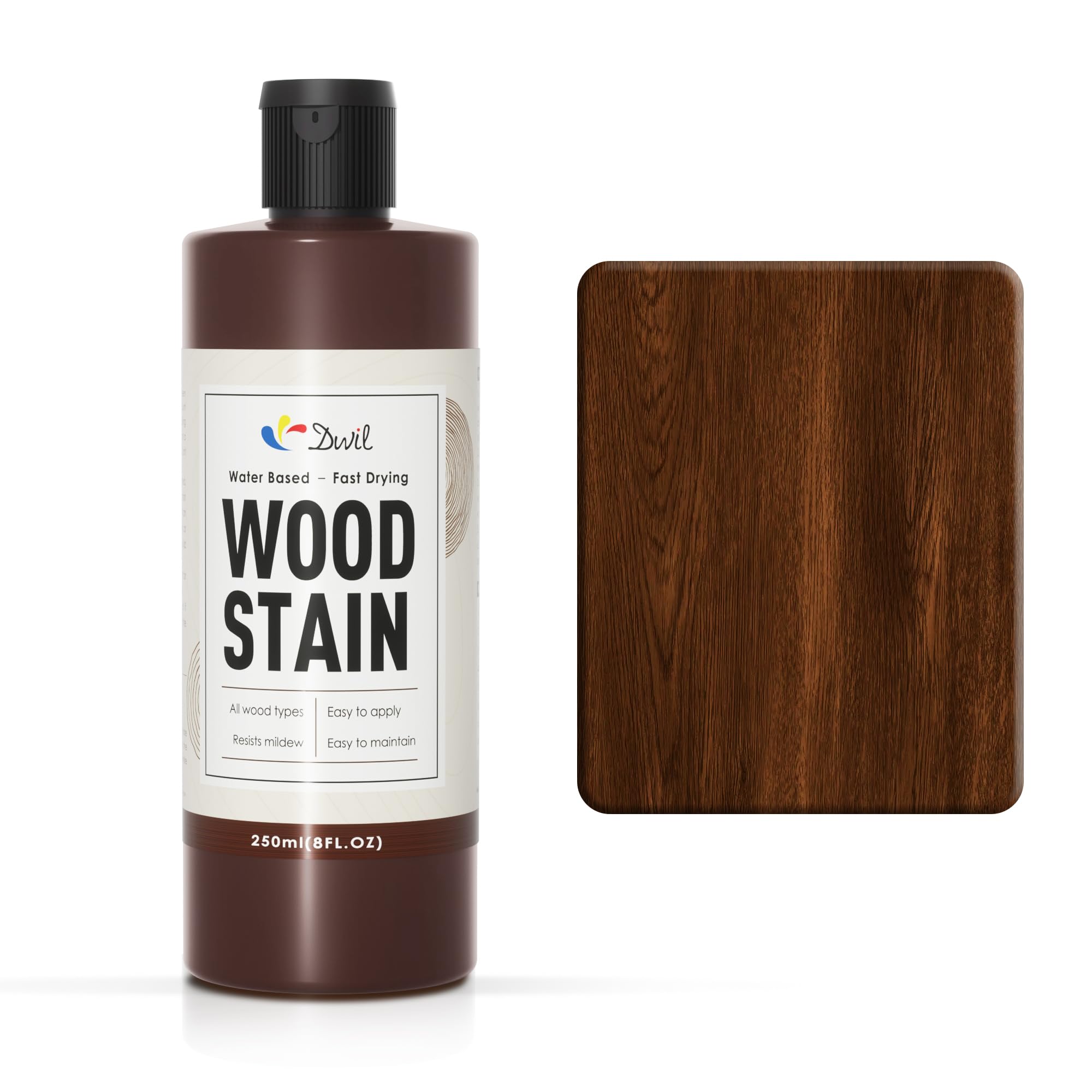 DWIL Water Based Wood Stain - Multiple Finishes, Fast Drying, Indoor ...
