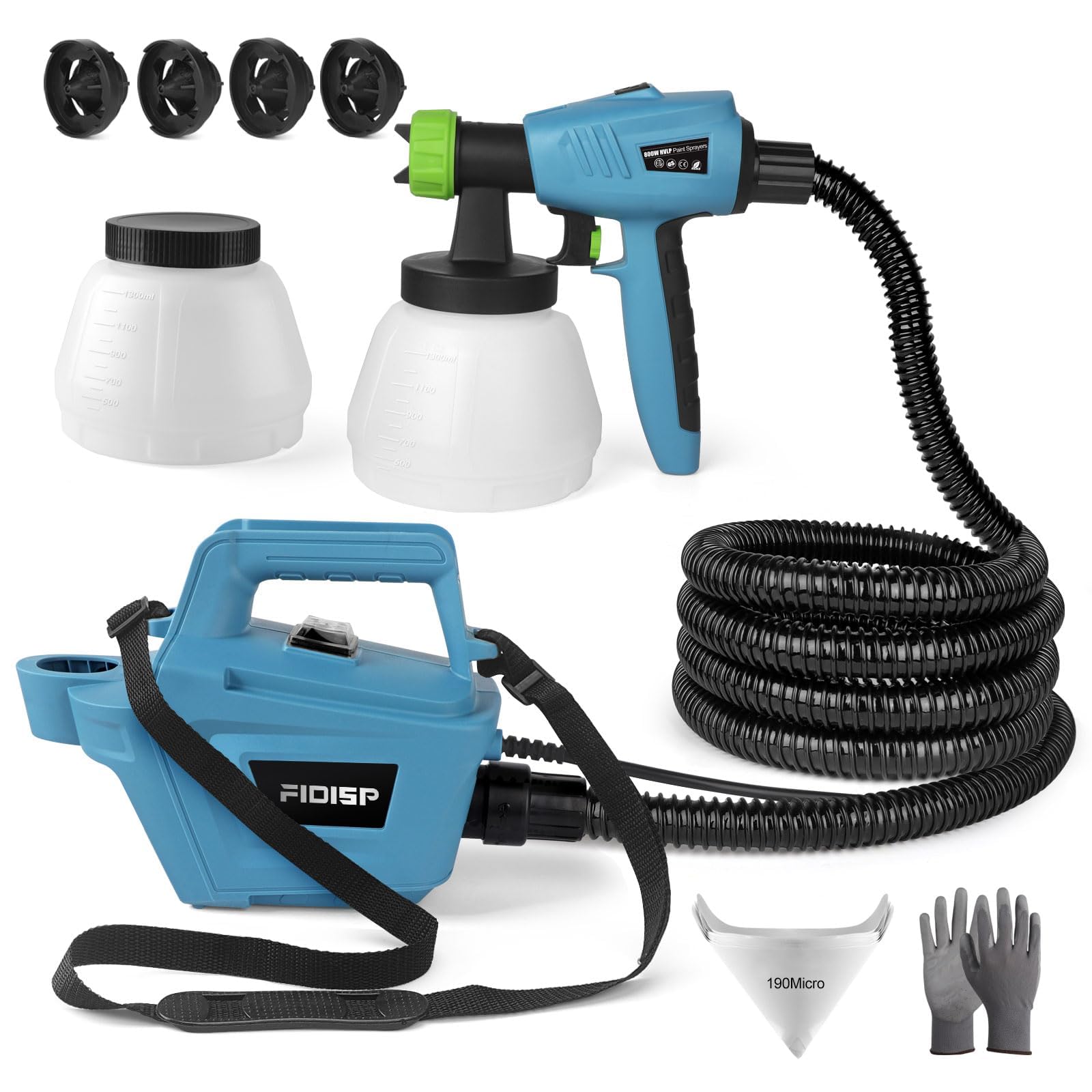 Amazon.com : HVLP Paint Sprayer Gun, 800W Power Paint Sprayers with ...