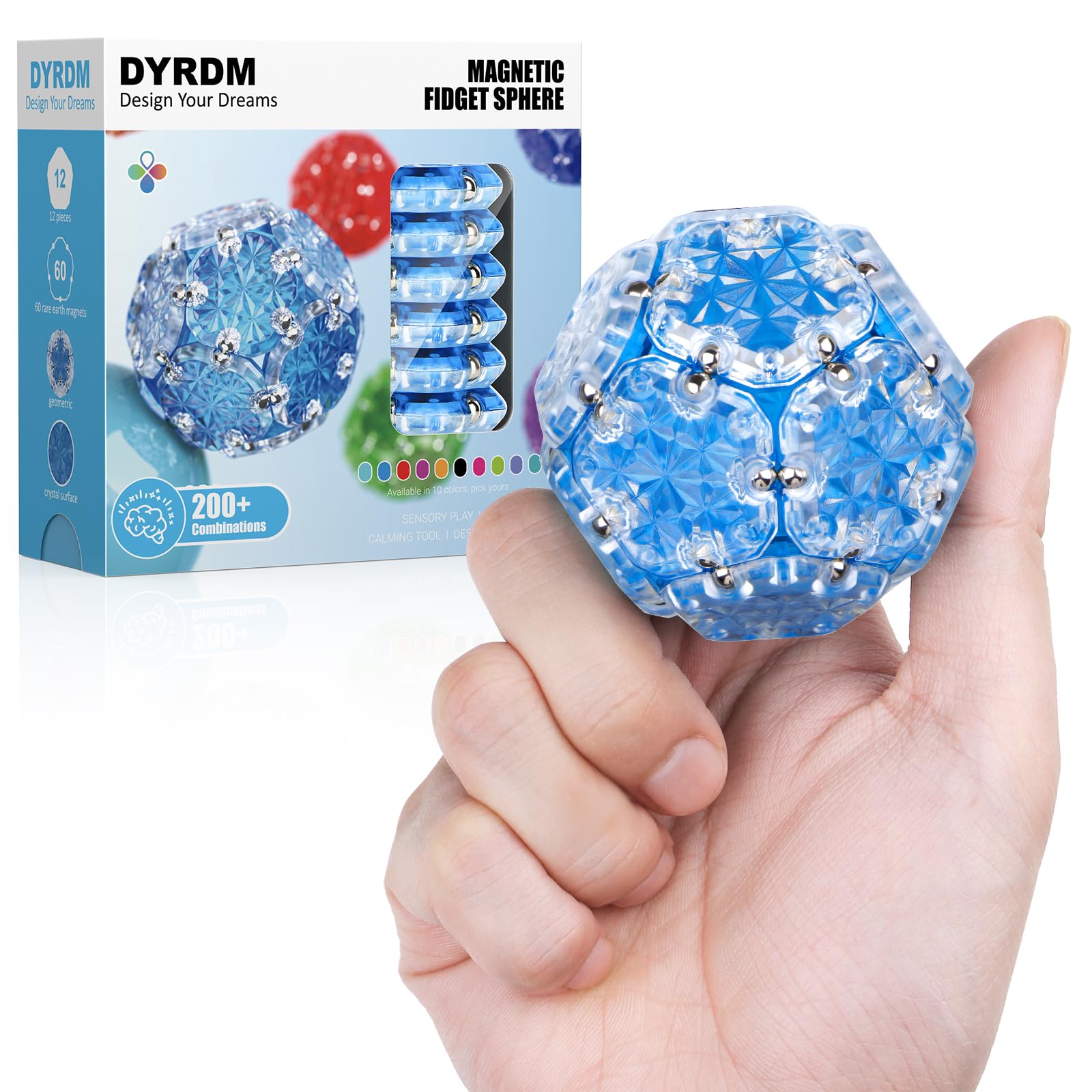 Amazon.com: DYRDM Magnetic Fidget Sphere 12 Pcs, Magnetic Fidget Toy ...