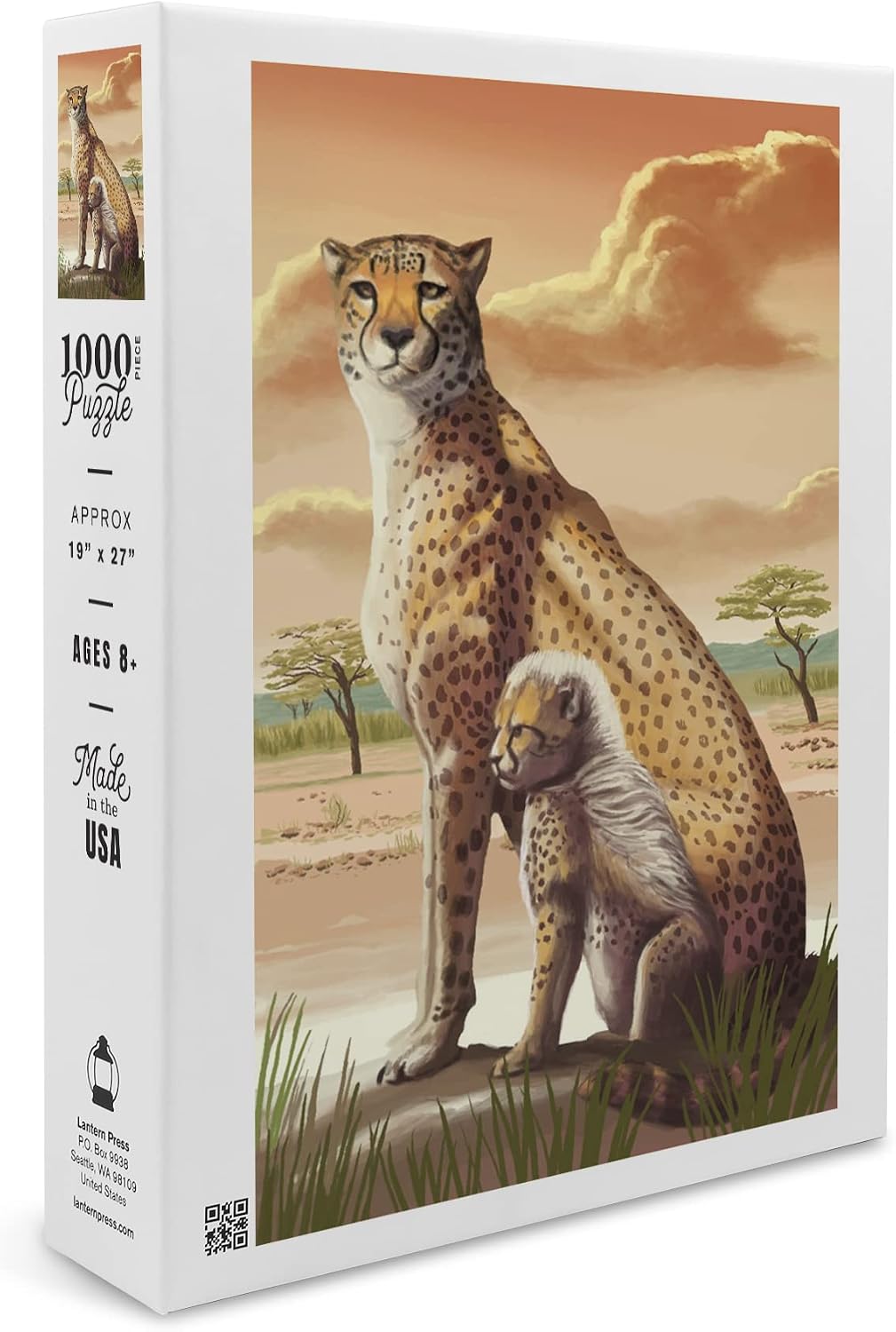 Amazon.com: Cheetah and Cub (1000 Piece Puzzle, Size 19x27, Challenging ...