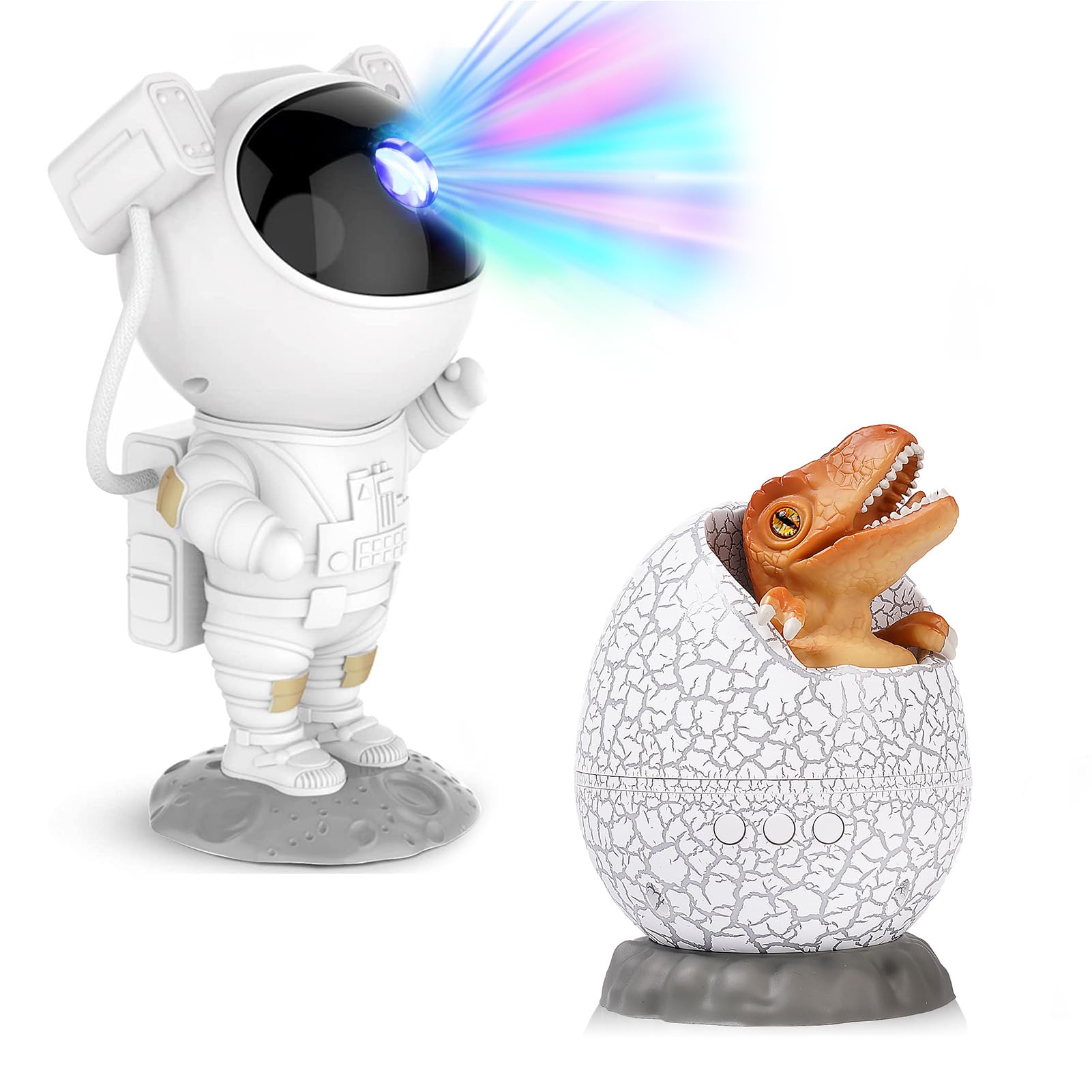 Amazon.com: White Astronaut Projector & Brown Dinosaur Egg Galaxy ...