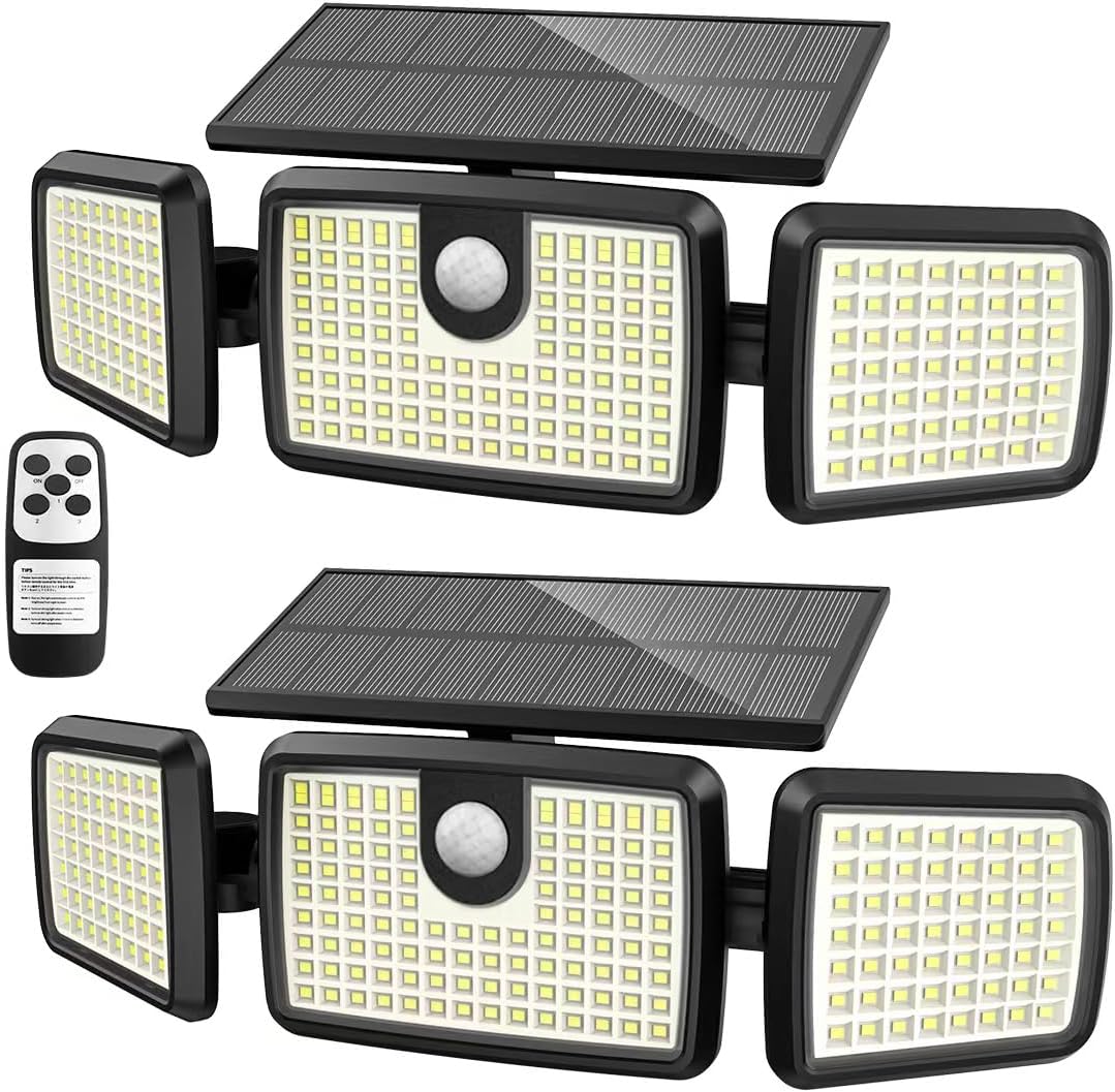 Solar Outdoor Lights, High Brightness Motion Sensor Lights with 2500 LM ...