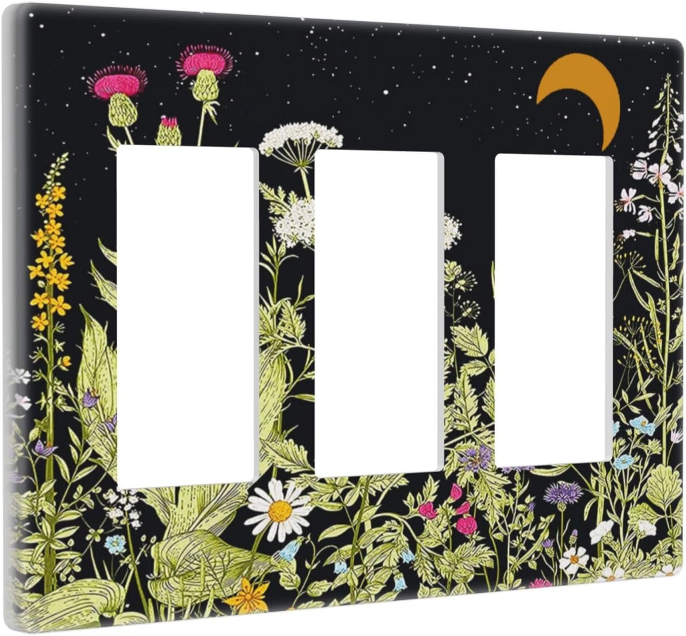 Moon Country Wildflower Floral 3 Gang Triple Rocker/Decora Device ...