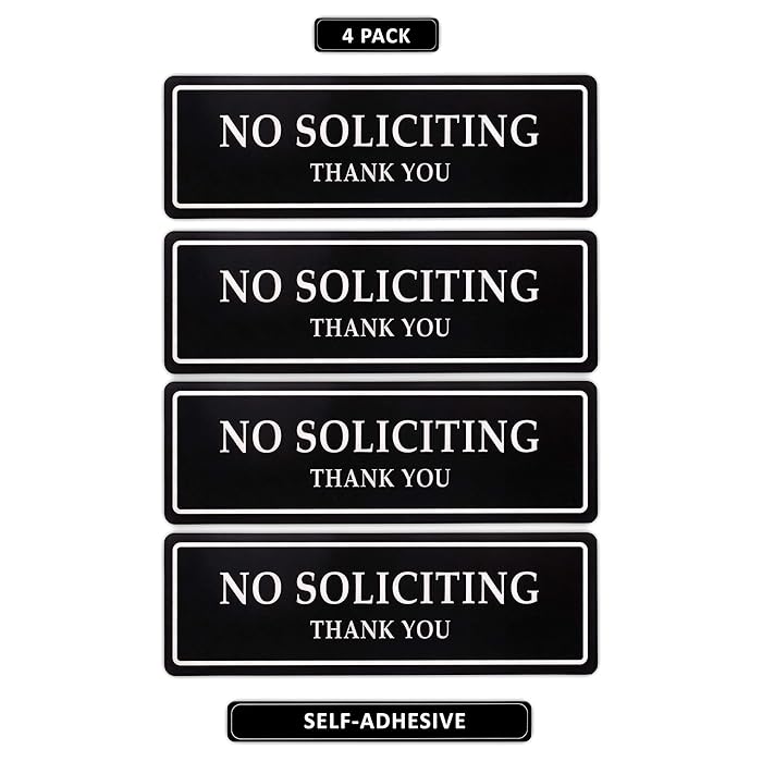 Buy No Soliciting Sign for Doors and Walls, Self Adhesive No ...