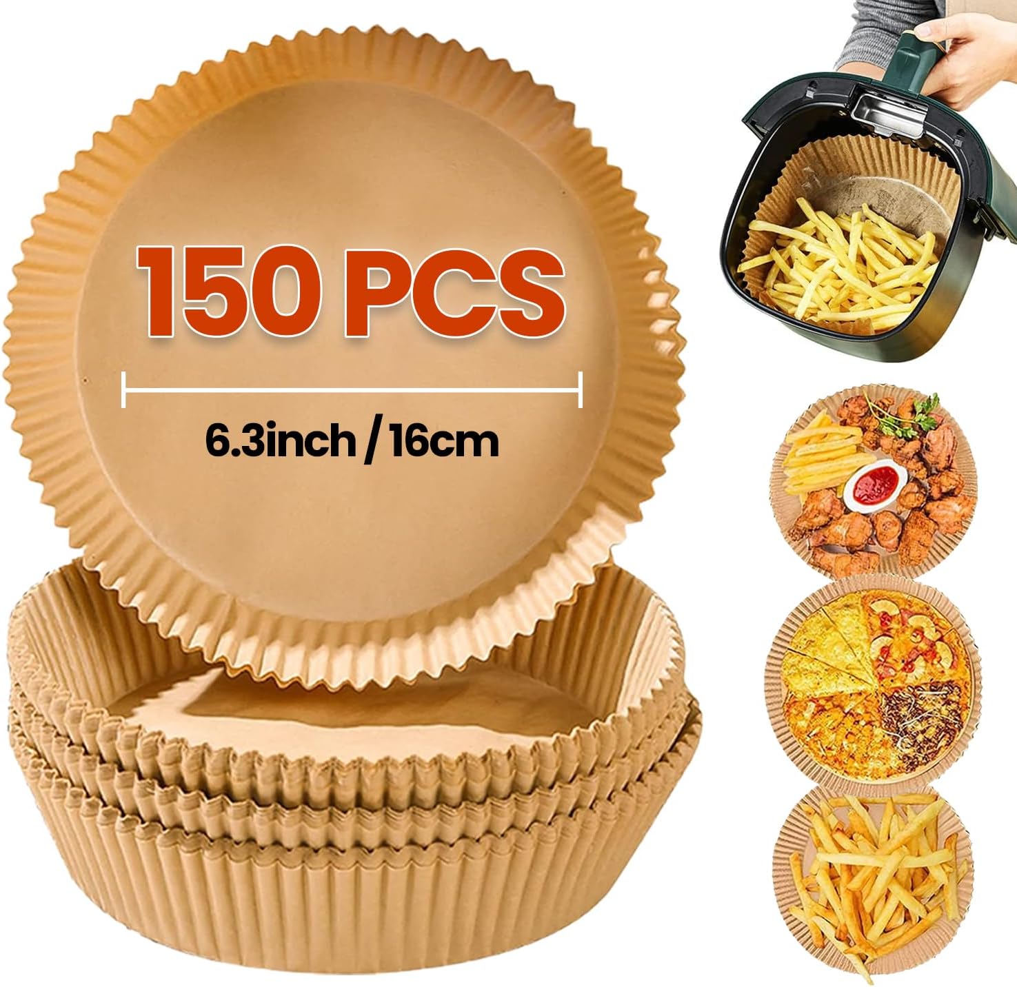 Amazon.com: Air Fryer liners Disposable: 100 Pieces Air Fryer Paper ...