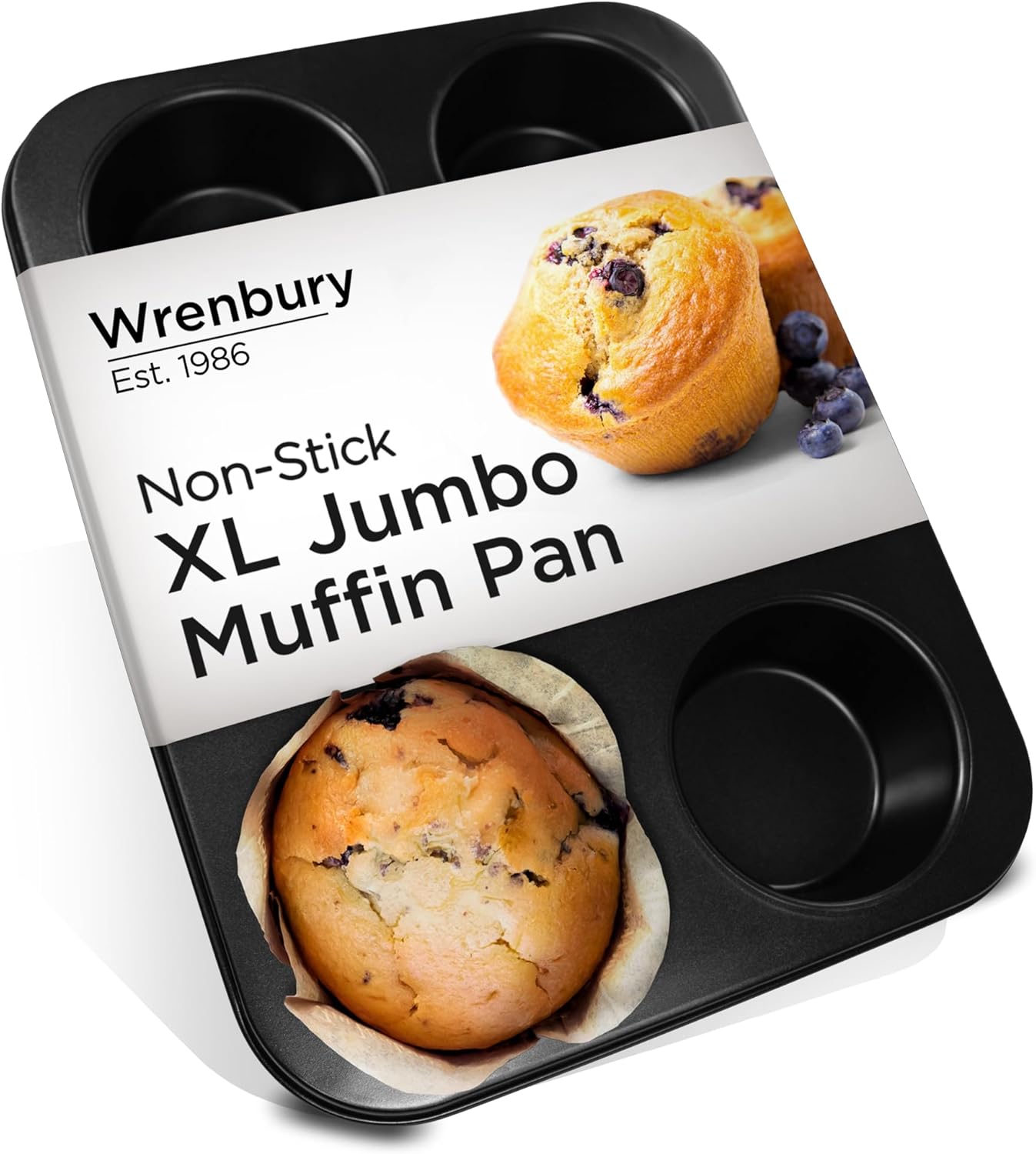 Amazon.com: Wrenbury Jumbo Muffin Pan 6 Cup - Nonstick XL Deep Muffin ...
