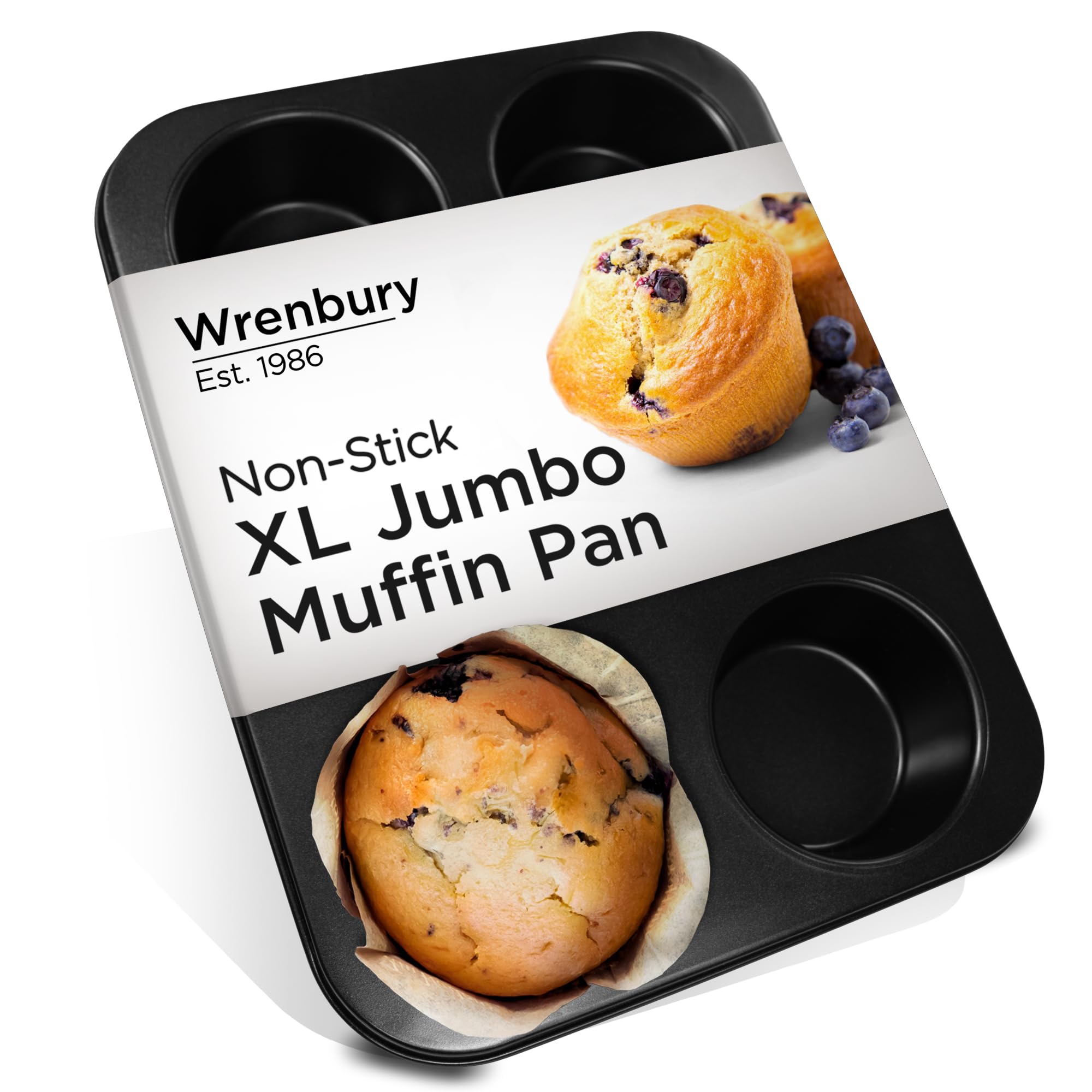 Amazon.com: Wrenbury Jumbo Muffin Pan 6 Cup - Nonstick XL Deep Muffin ...