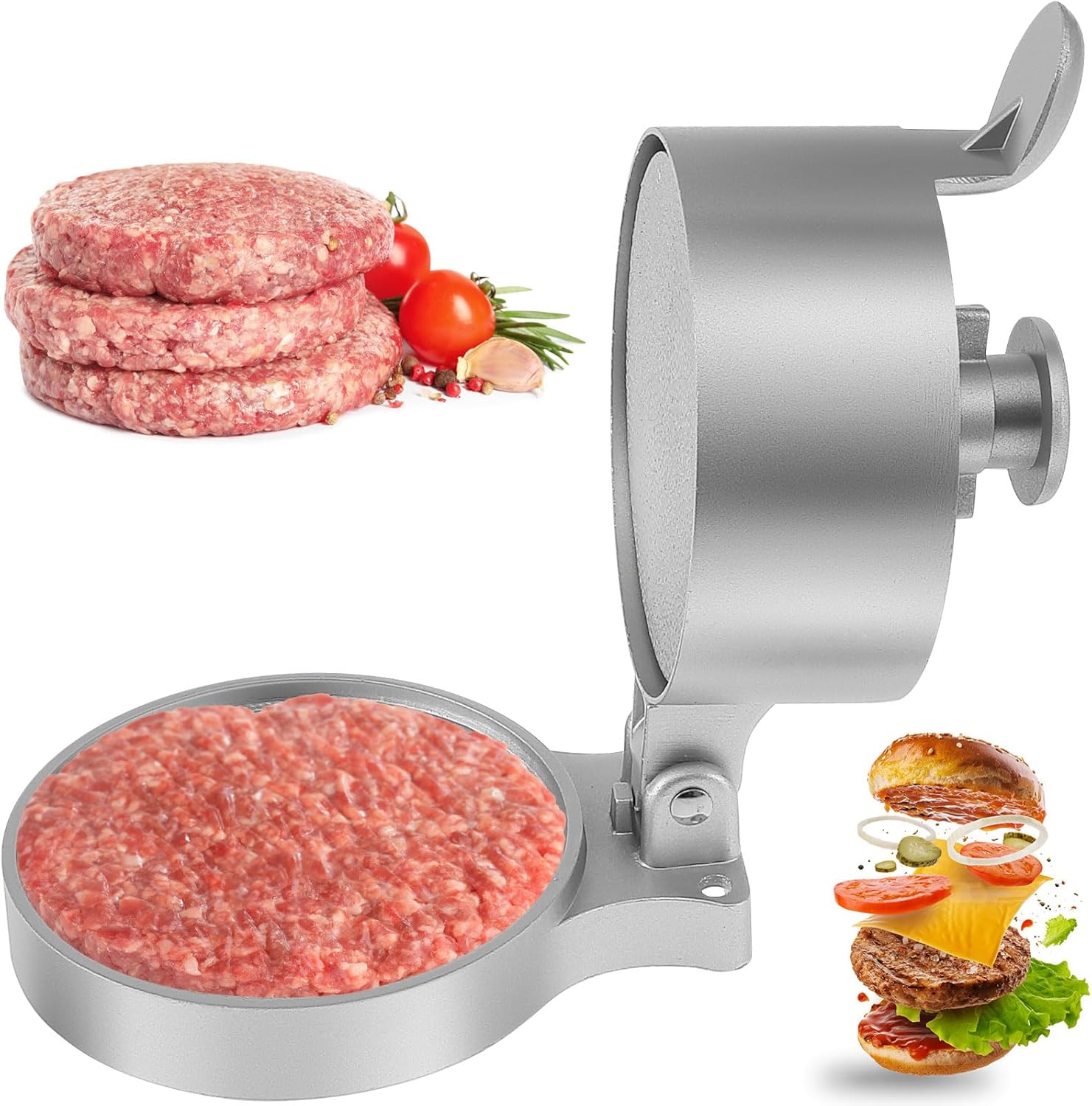 Amazon.com: Burger Press, Adjustable Hamburger Press Patty Maker, Non ...