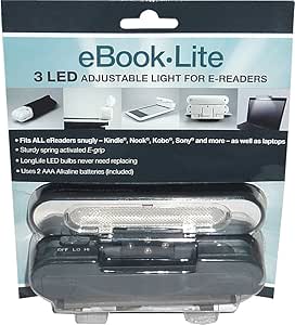 Amazon.com: eBook Lite 3 LED Adjustable Light for E-Readers - Graphite ...
